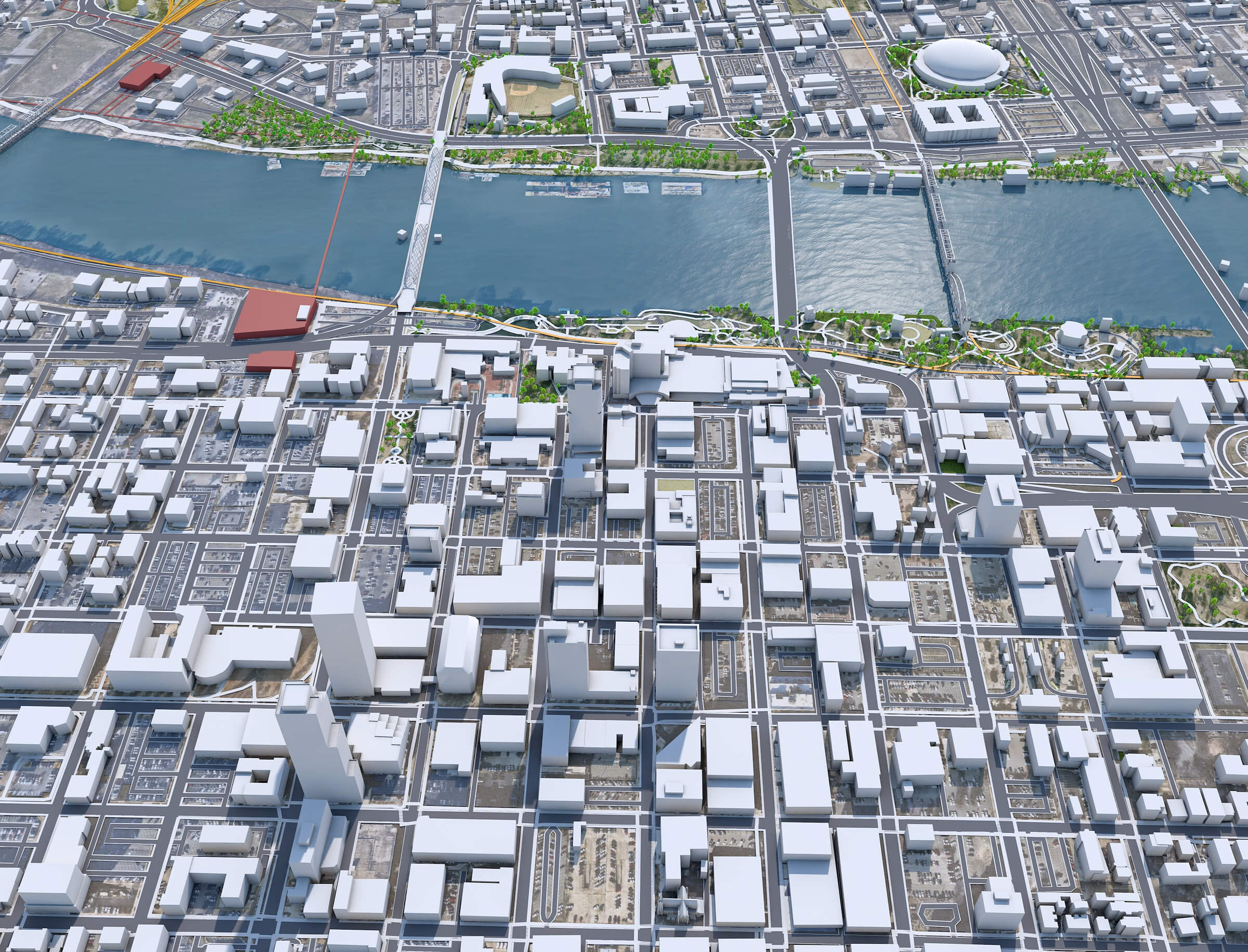 Little Rock Downtown City Arkansas USA 6km - 3D Model by 3dstudio