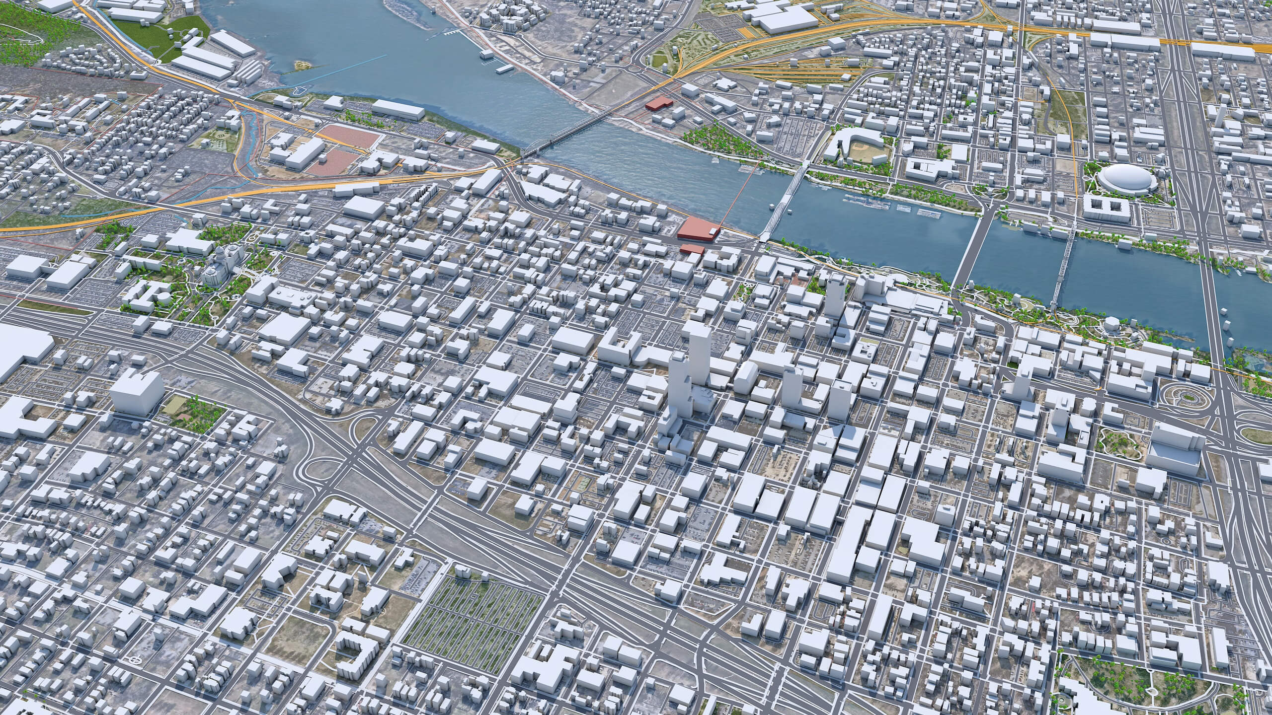 Little Rock Downtown City Arkansas USA 6km - 3D Model by 3dstudio