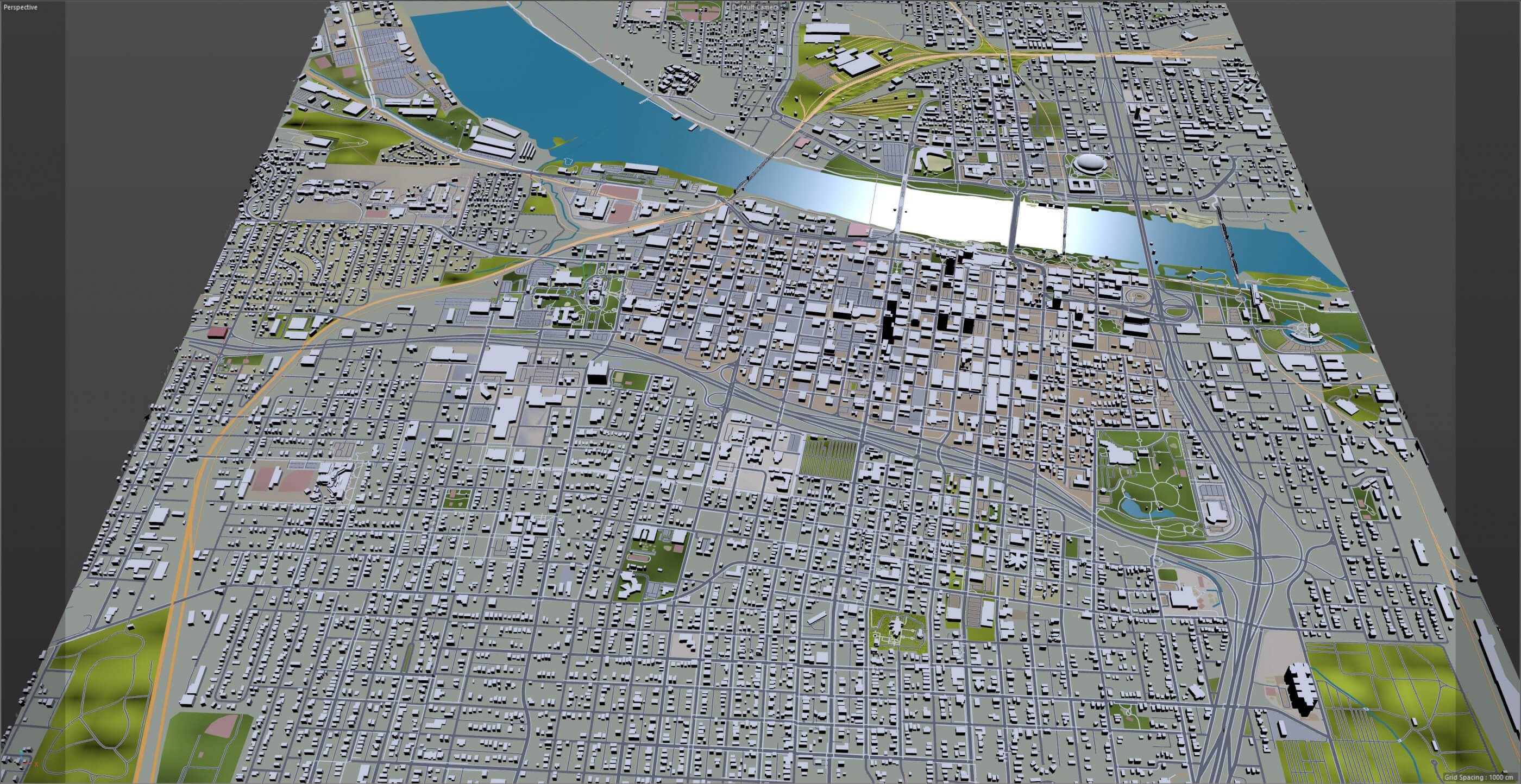 Little Rock Downtown City Arkansas USA 6km - 3D Model by 3dstudio