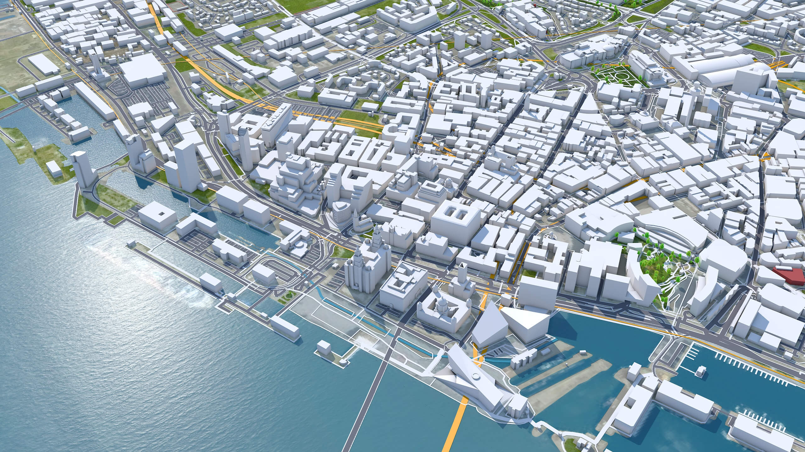 Liverpool, UK 40km - 3D Model by 3dstudio