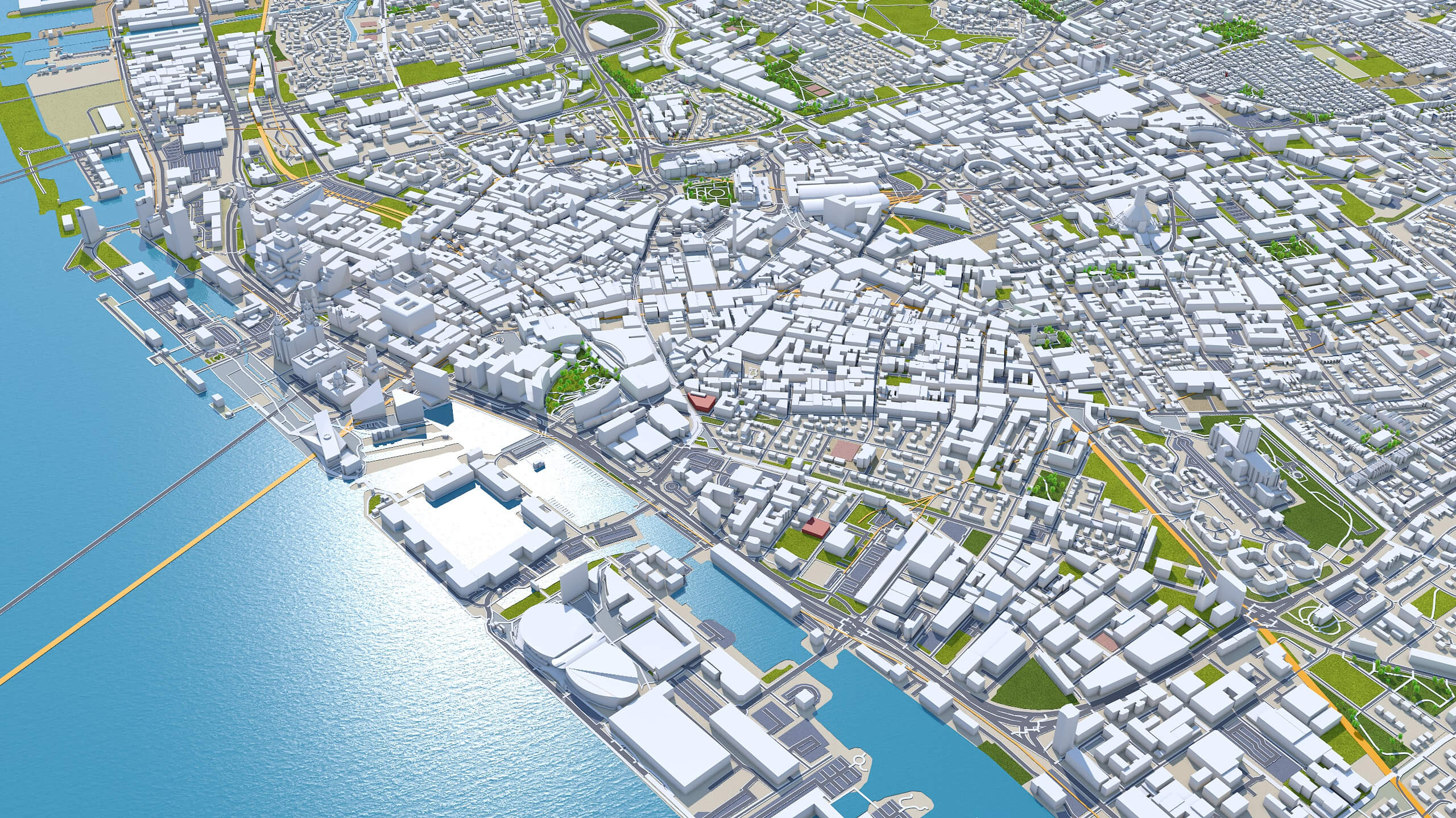 Liverpool, UK 40km - 3D Model by 3dstudio