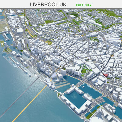 Liverpool, UK 40km - 3D Model by 3dstudio