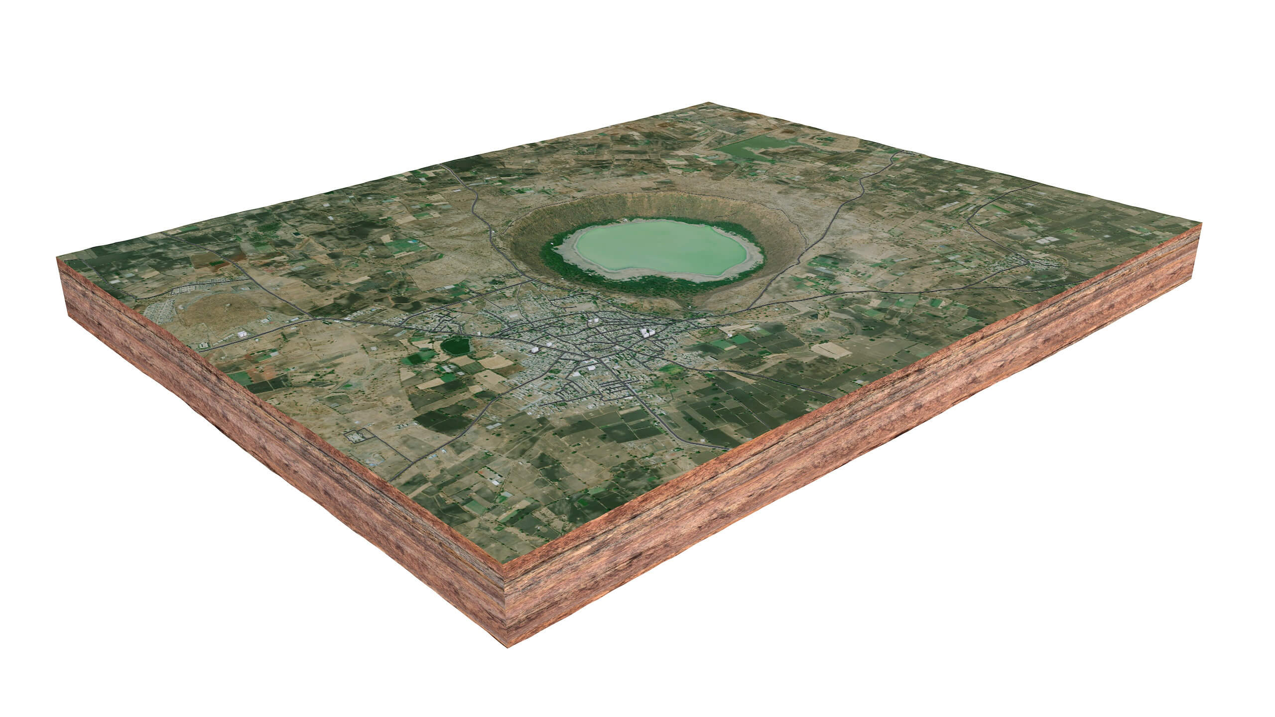 Lonar Crater Maharashtra India Terrain 3D Model by 3dstudio