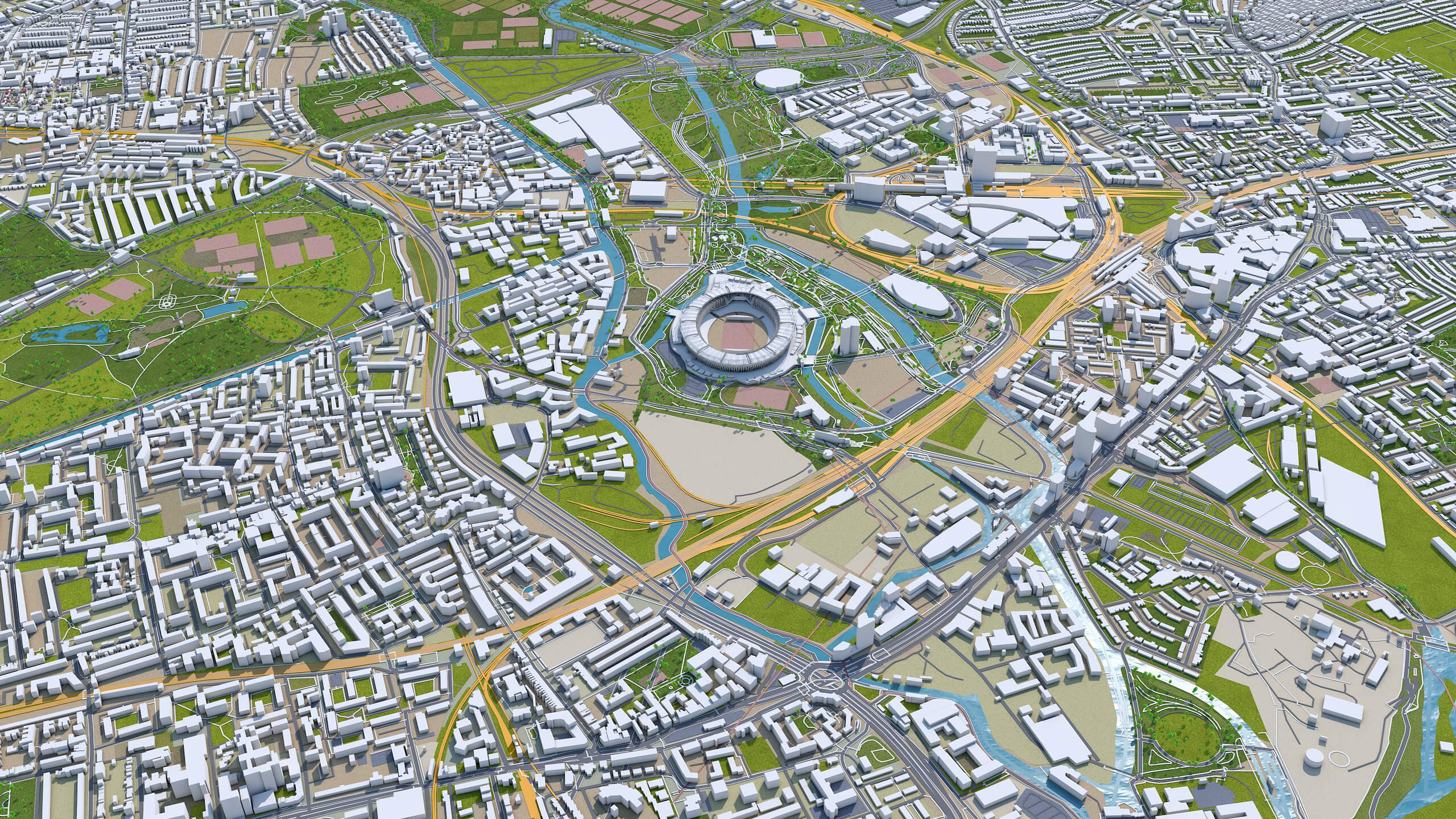 London Downtown City England 30km - 3D Model by 3dstudio