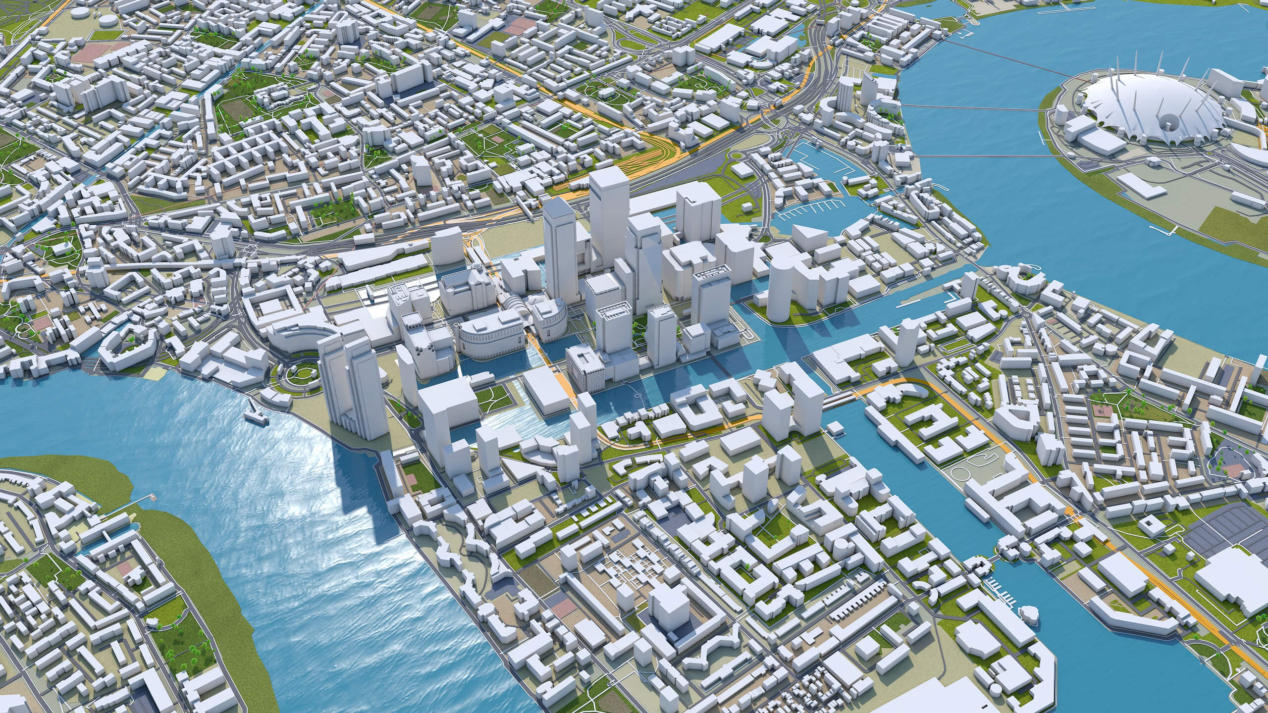 London Downtown City England 30km - 3D Model by 3dstudio