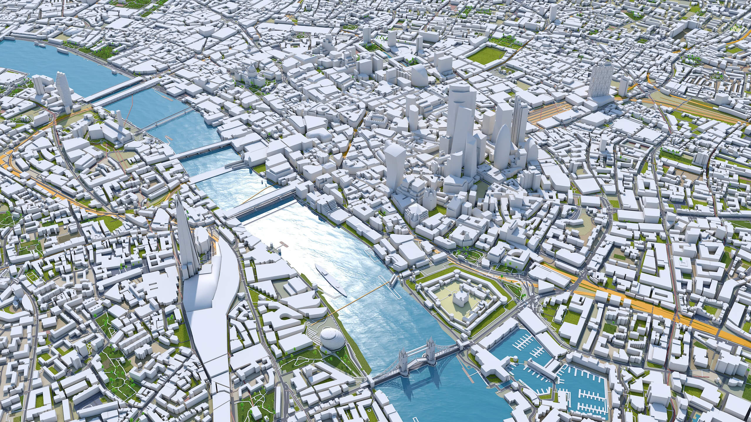 London Downtown City England 30km - 3D Model by 3dstudio