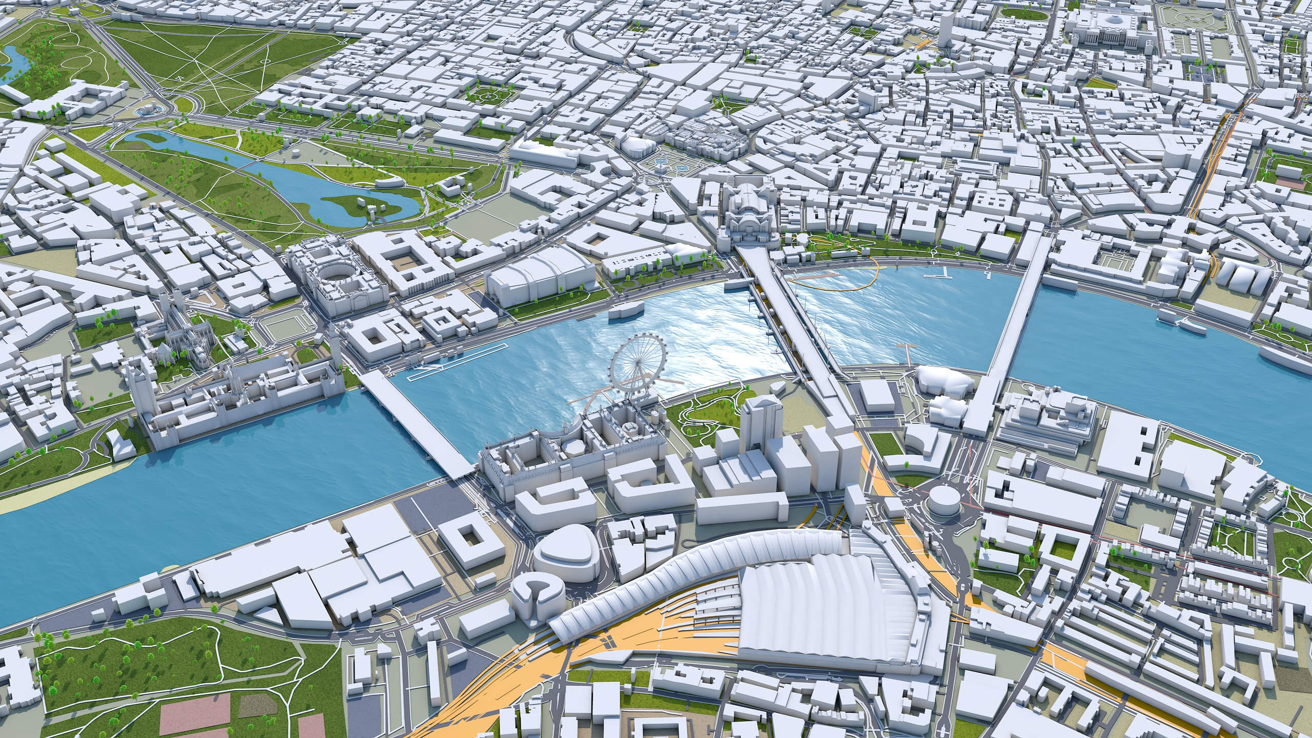 London Downtown City England 30km - 3D Model by 3dstudio