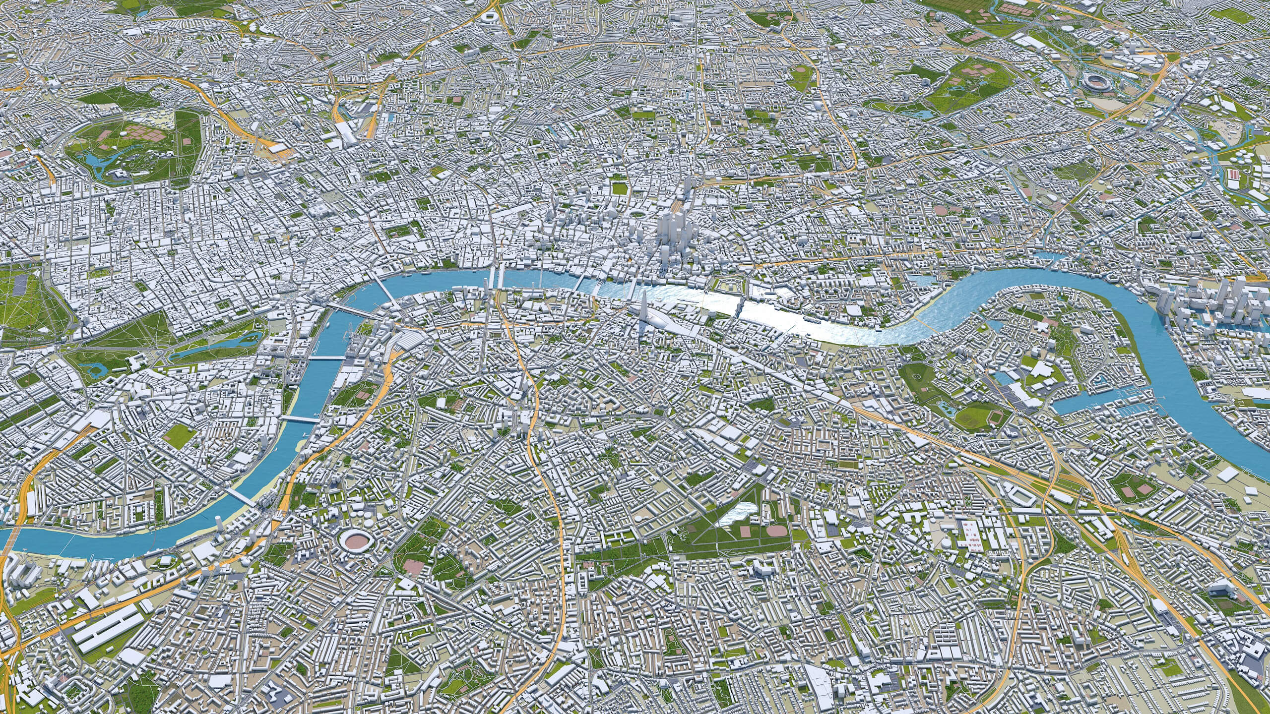 London Downtown City England 30km - 3D Model by 3dstudio