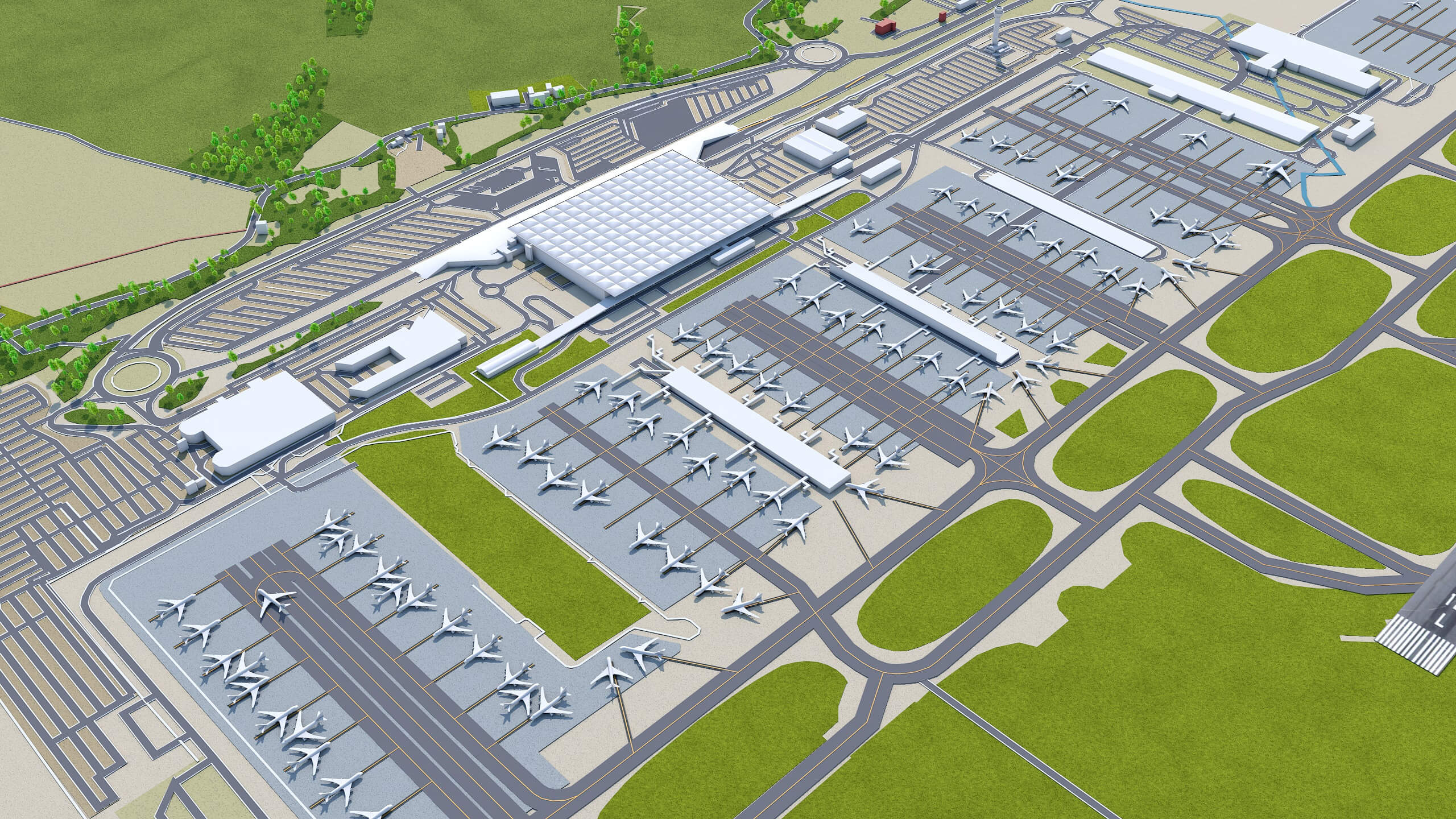 London Stansted Airport - 3D Model by 3dstudio