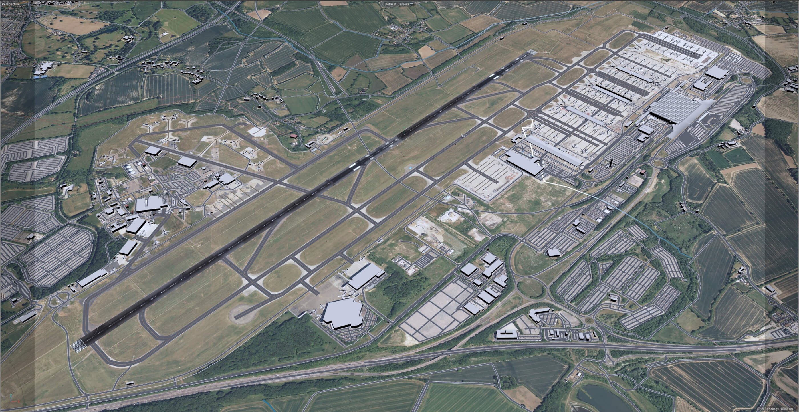 London Stansted Airport - 3D Model by 3dstudio
