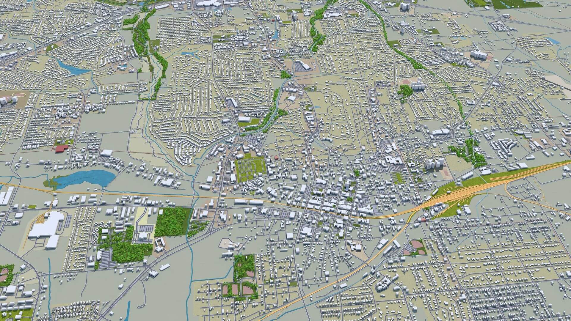 Longview, Texas USA 30km - 3D Model by 3dstudio