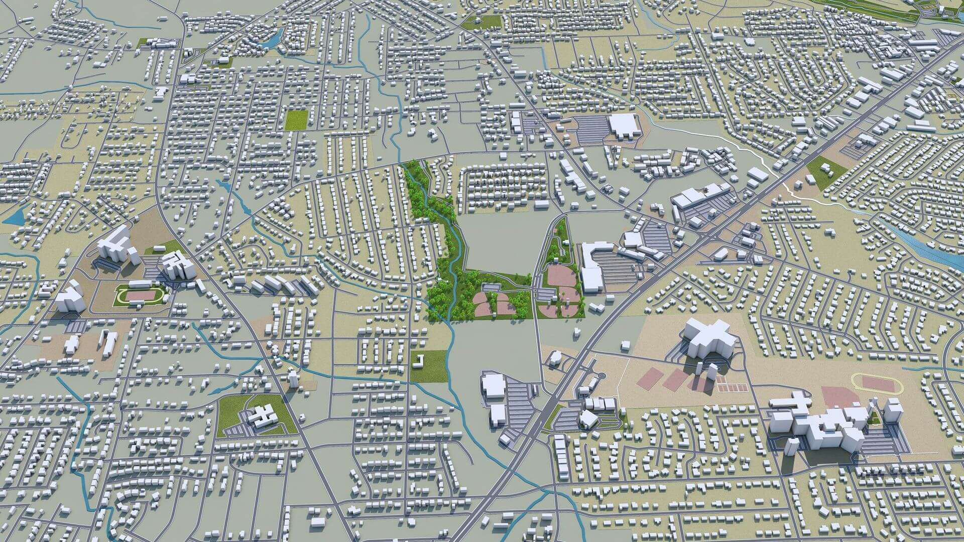 Longview, Texas USA 30km - 3D Model by 3dstudio