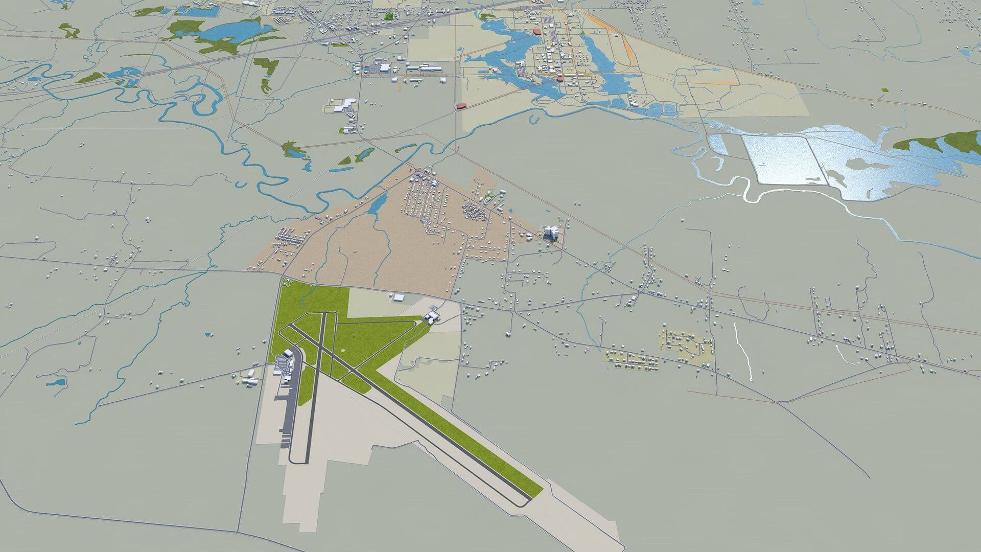 Longview, Texas USA 30km - 3D Model by 3dstudio