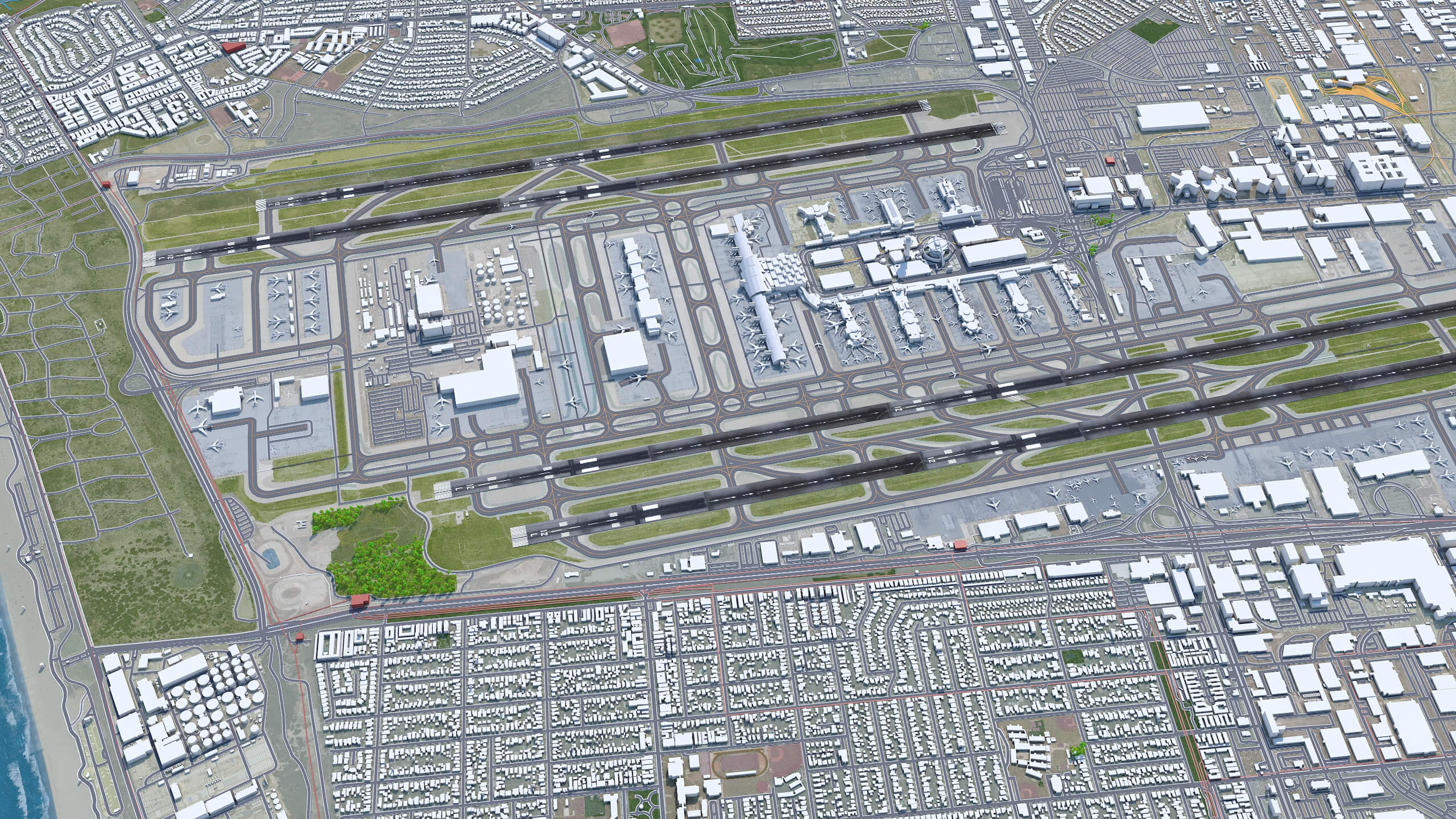 Los Angeles Airport - 3D Model by 3dstudio