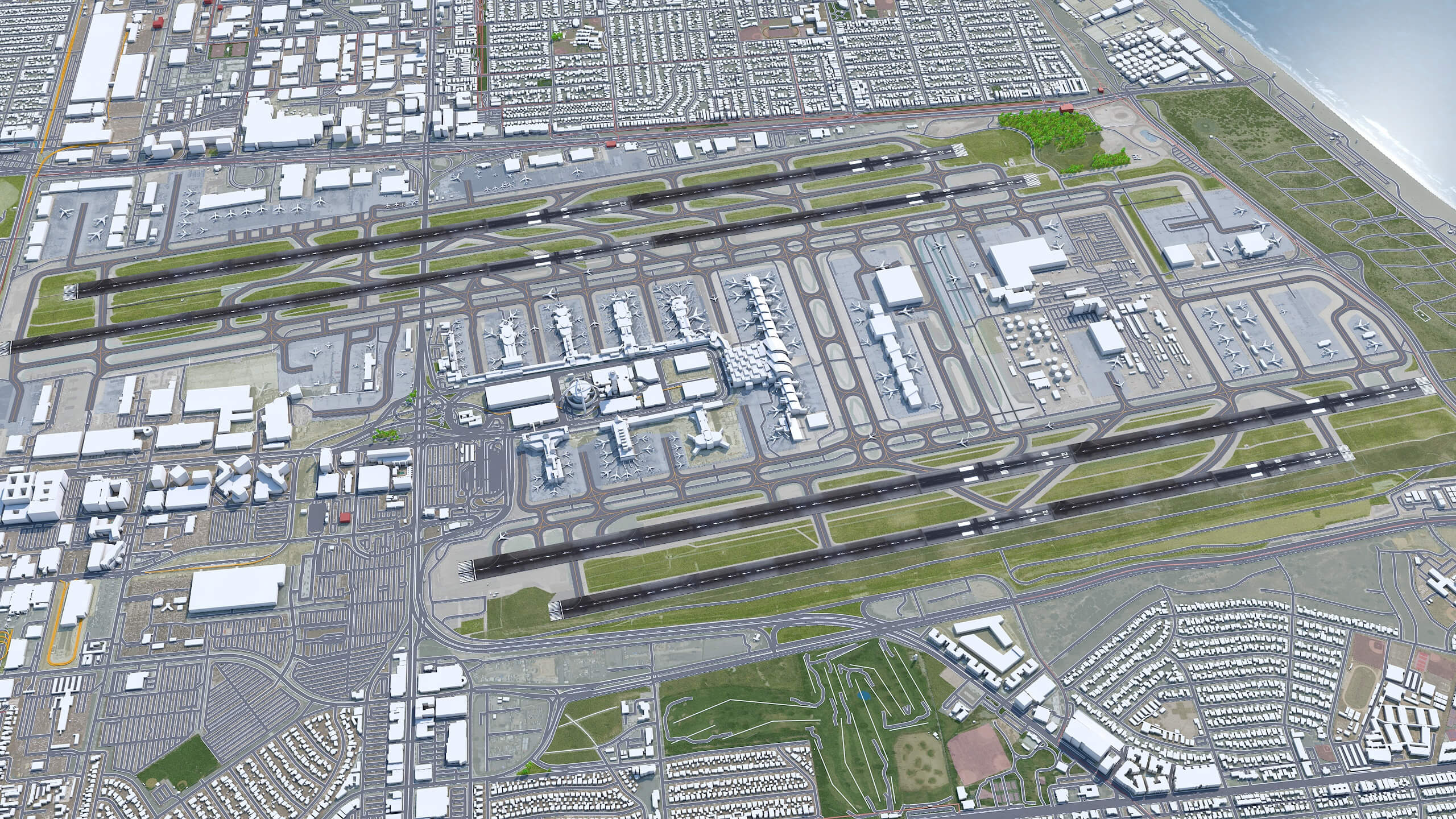 Los Angeles Airport - 3D Model by 3dstudio