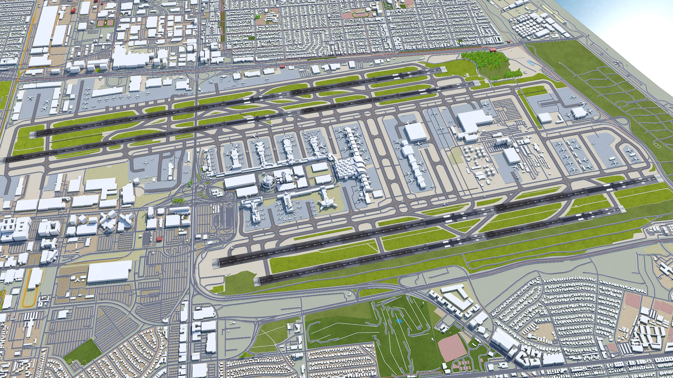 Los Angeles Airport - 3D Model by 3dstudio