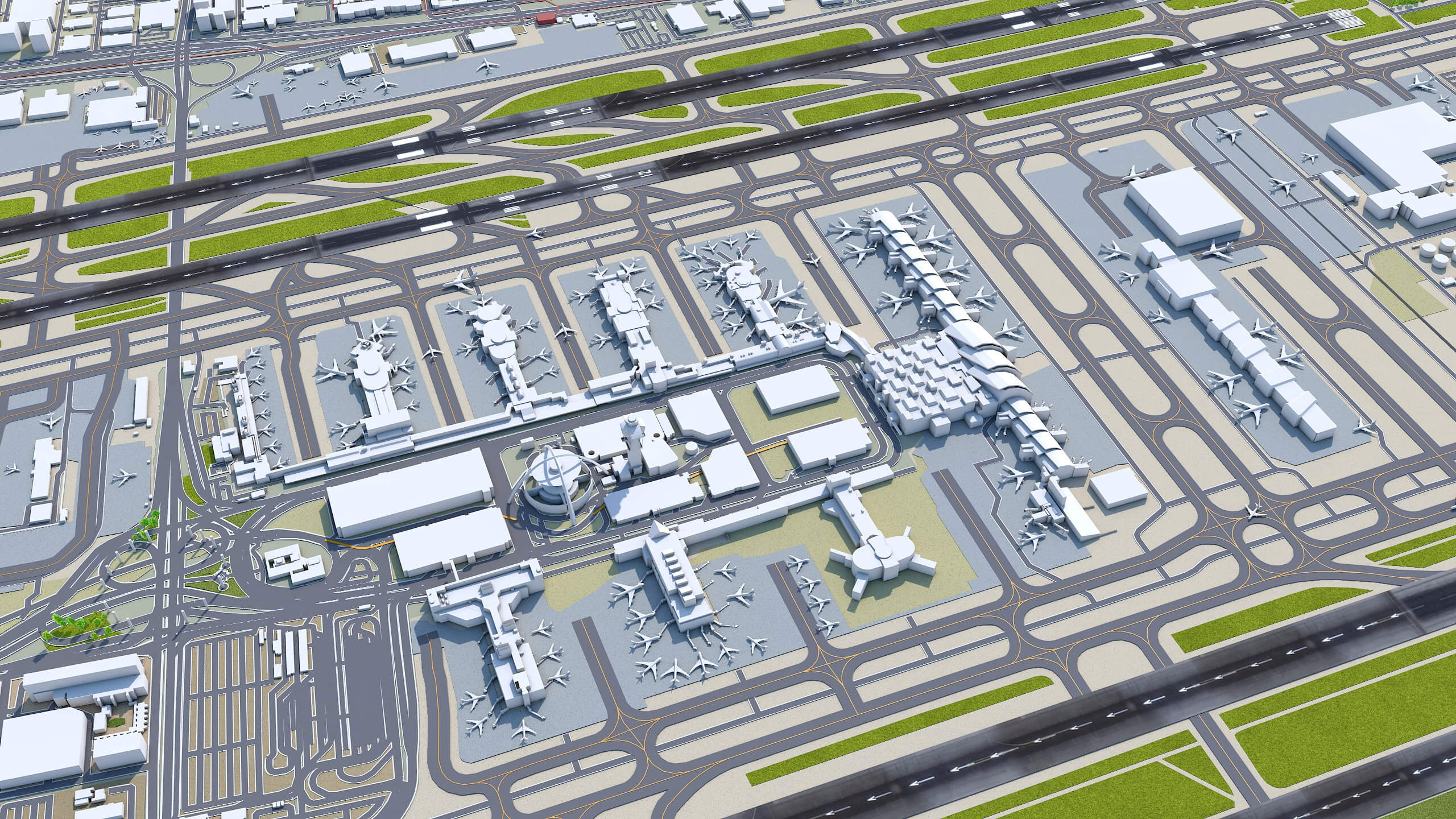 Los Angeles Airport - 3D Model by 3dstudio