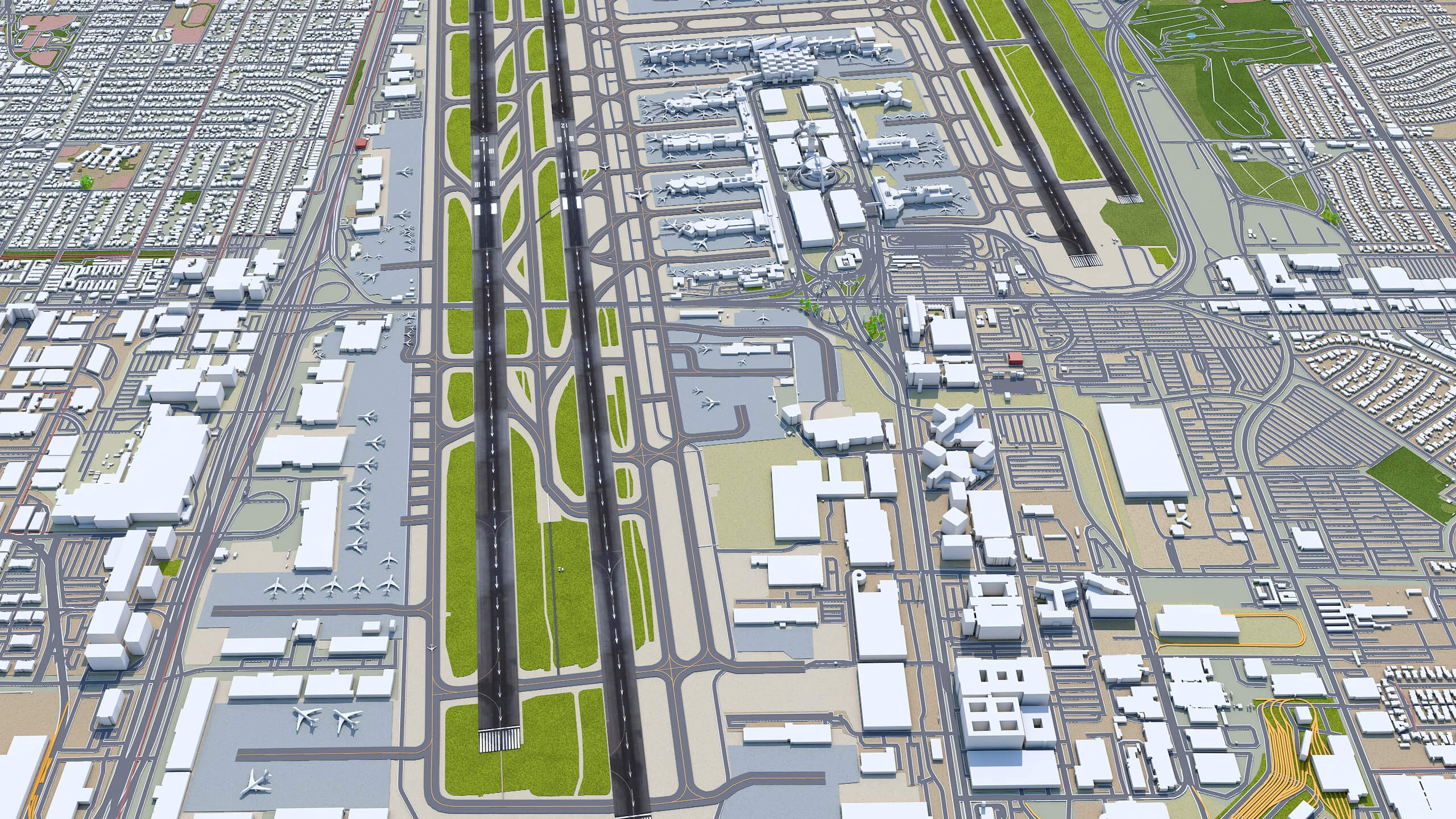 Los Angeles Airport - 3D Model by 3dstudio