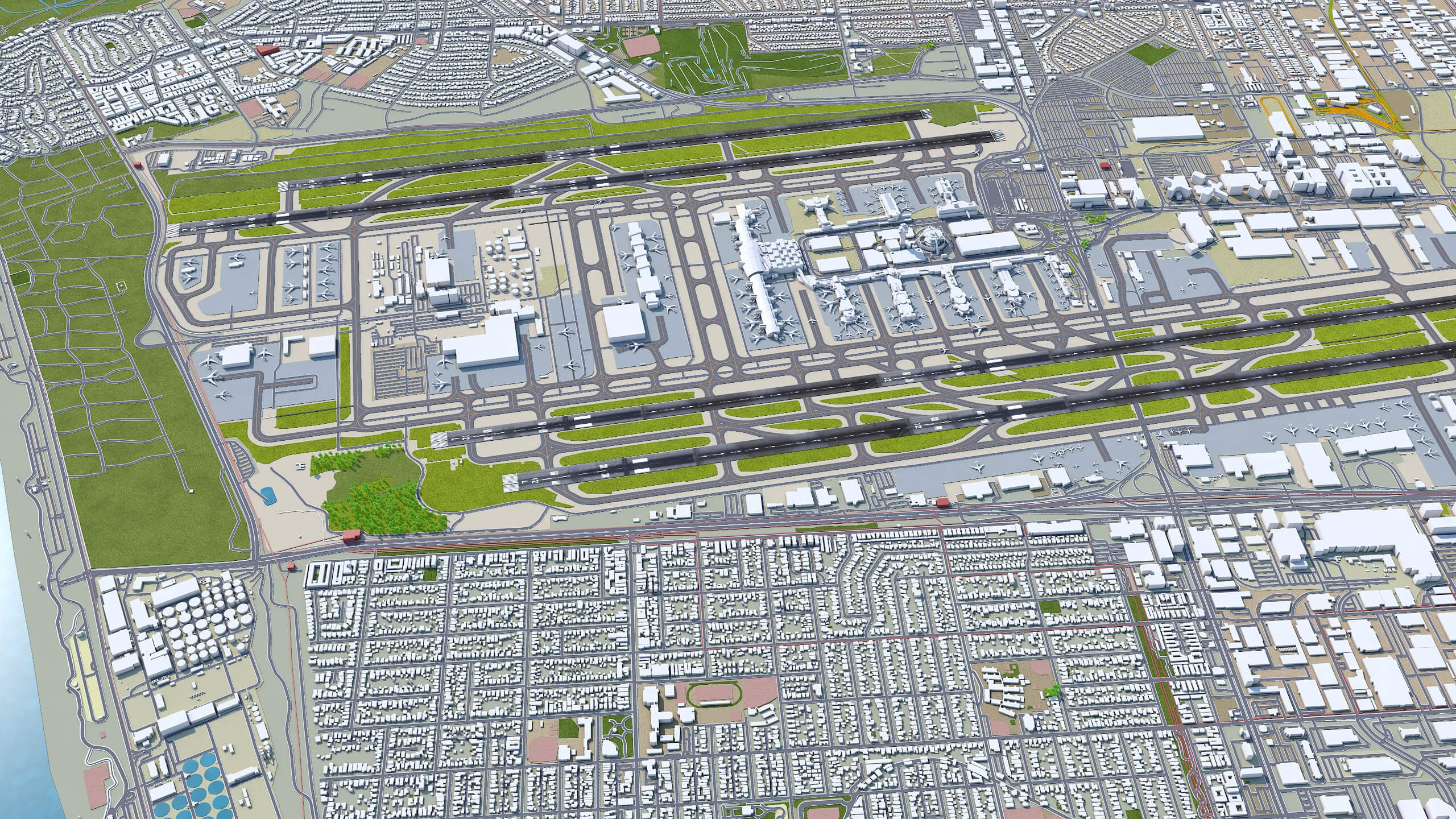 Los Angeles Airport - 3D Model by 3dstudio