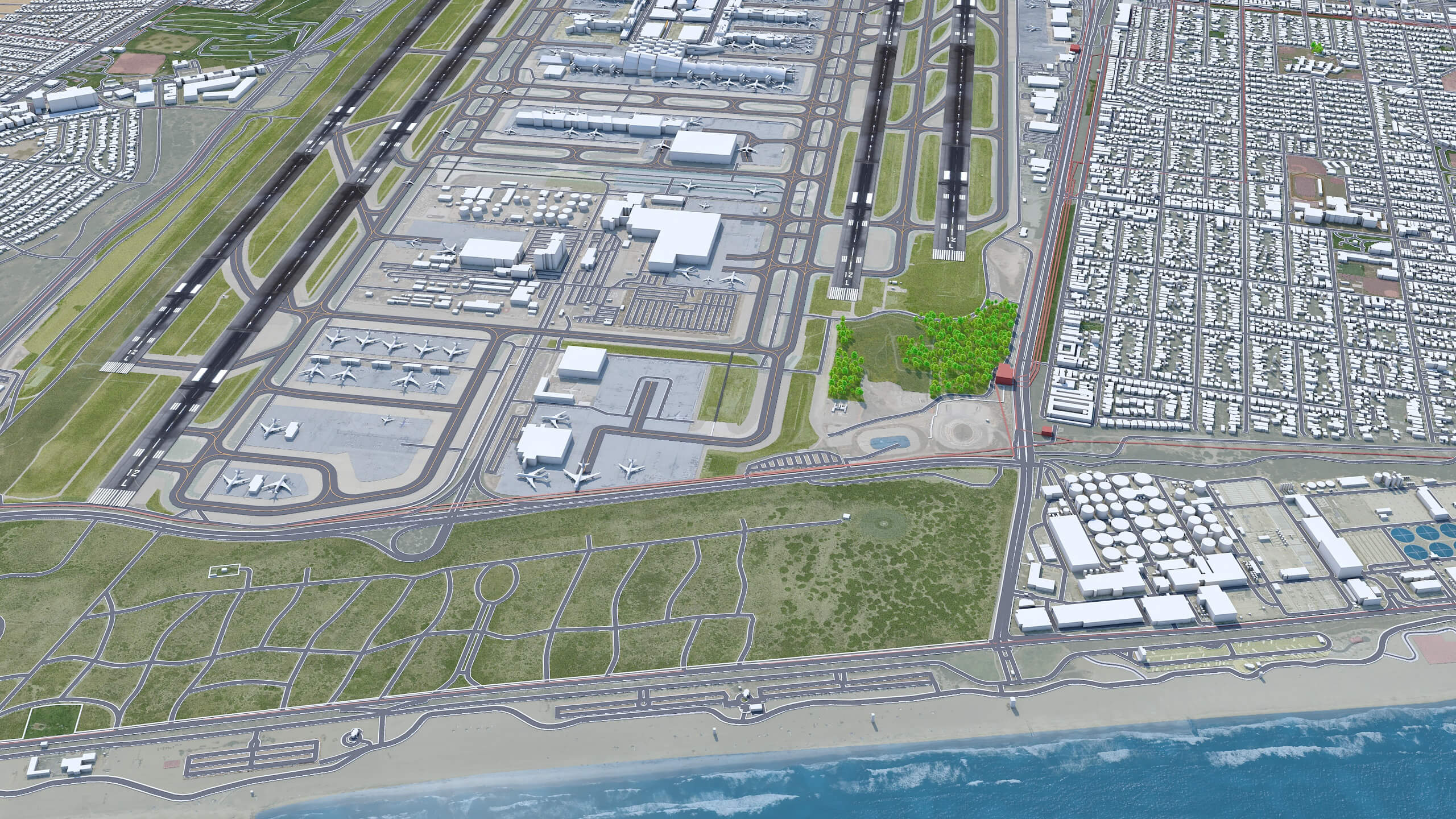Los Angeles Airport - 3D Model by 3dstudio