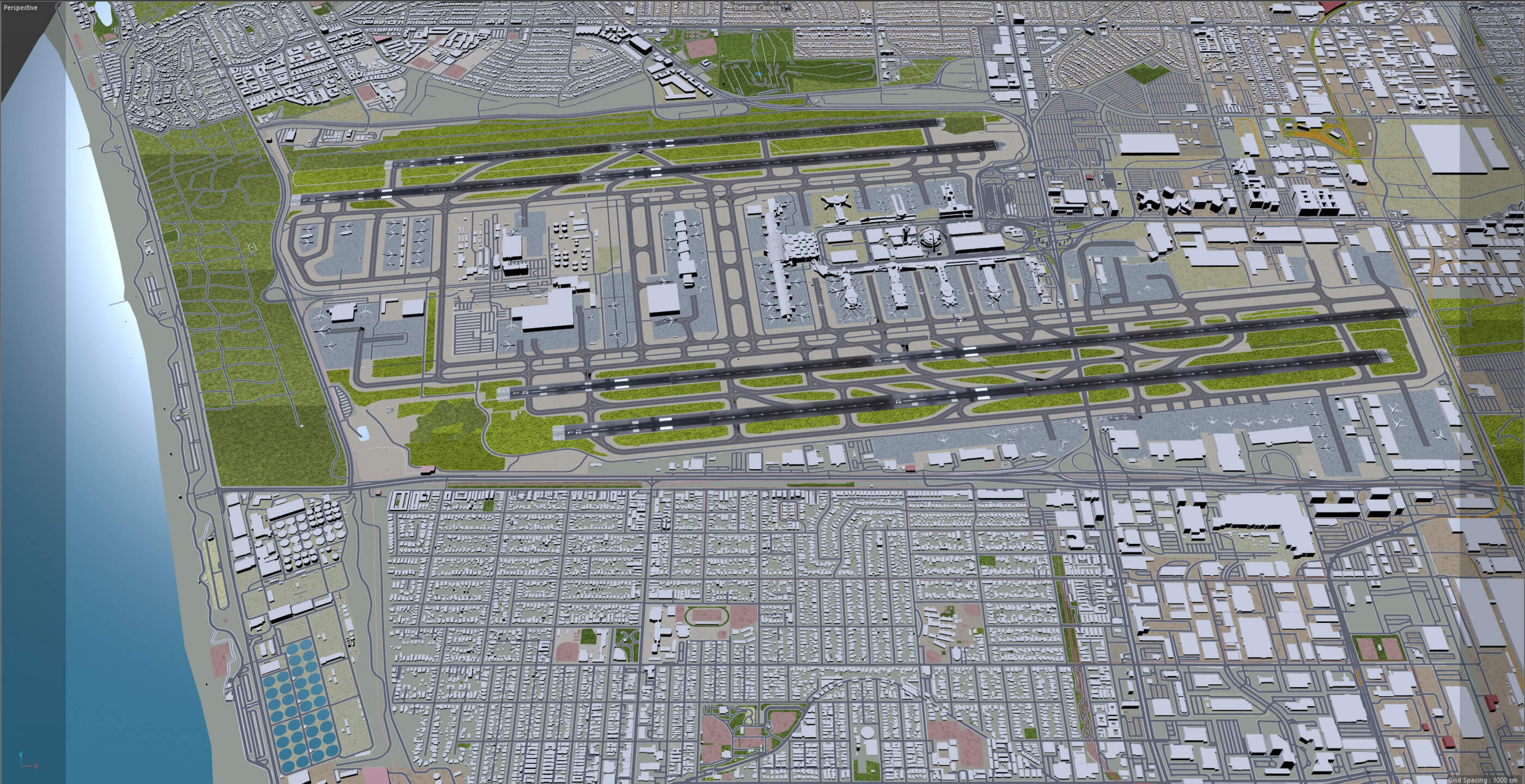 Los Angeles Airport - 3D Model by 3dstudio