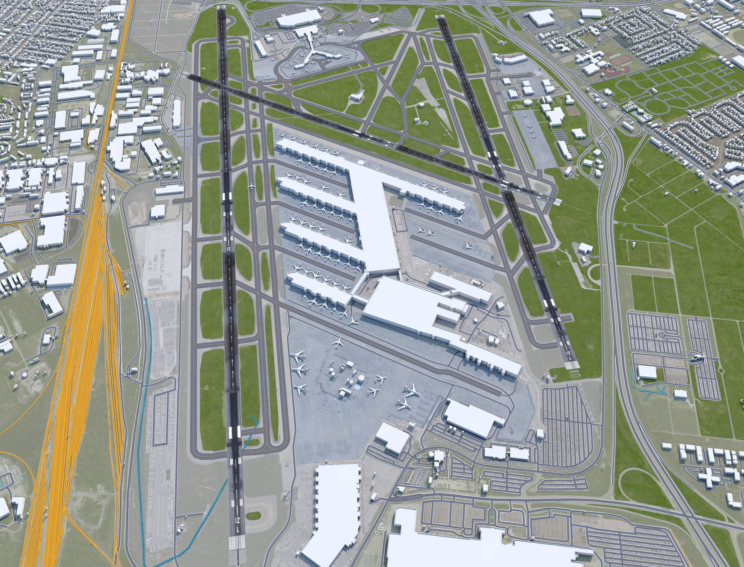 Louisville Airport - 3D Model by 3dstudio