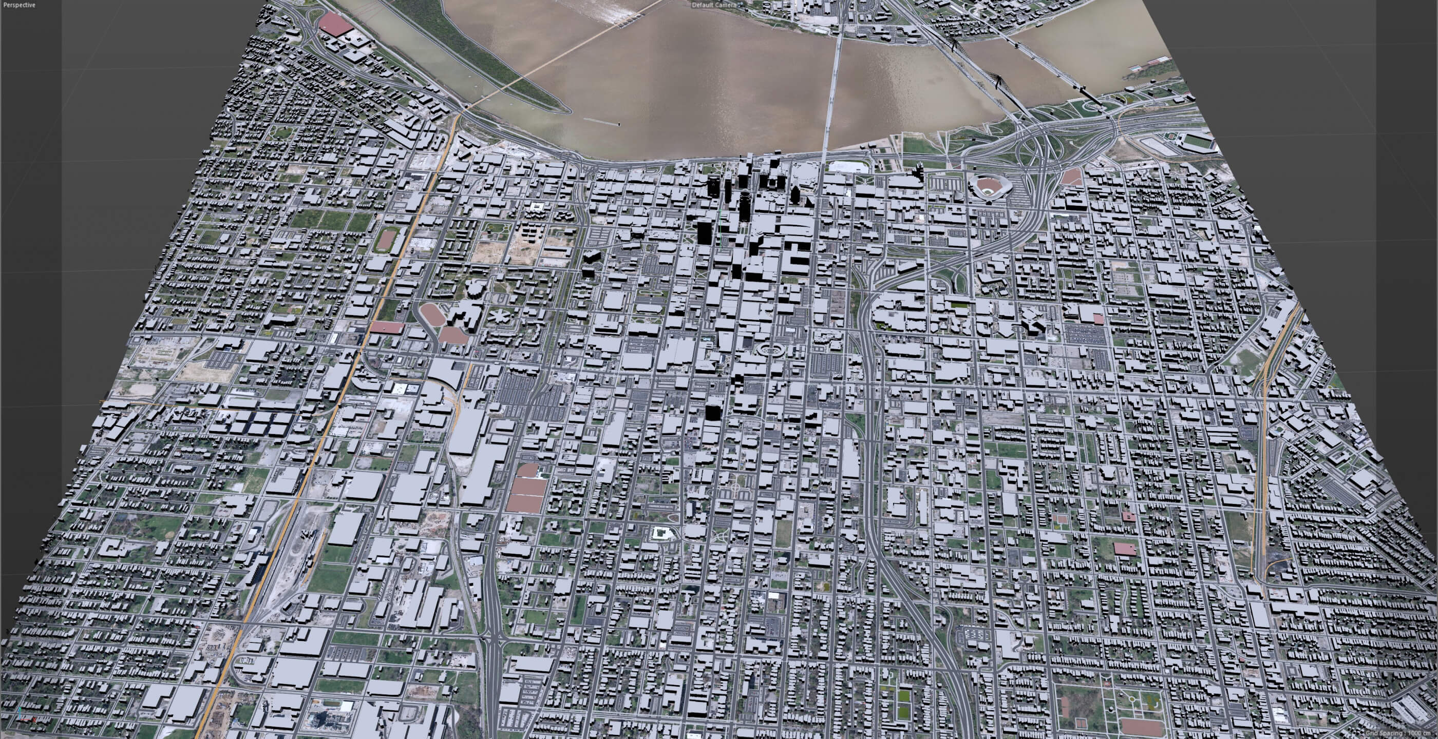 Louisville Downtown Kentucky USA 6km - 3D Model by 3dstudio