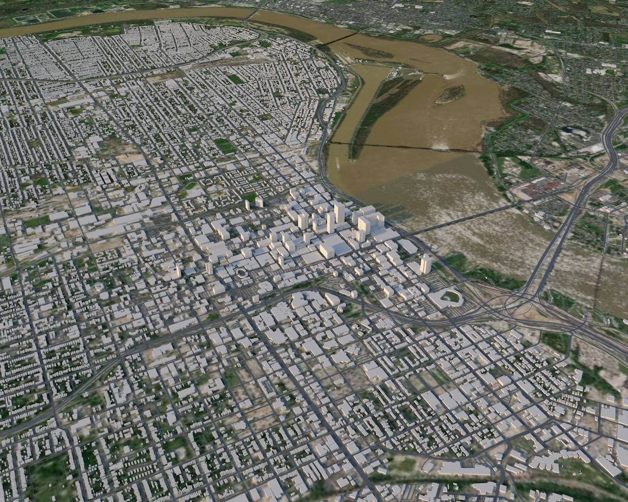 Louisville Kentucky - 3D Model by 3dstudio