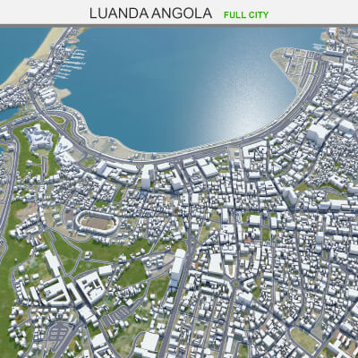 Luanda City Angola 3D Model 45km by 3dstudio