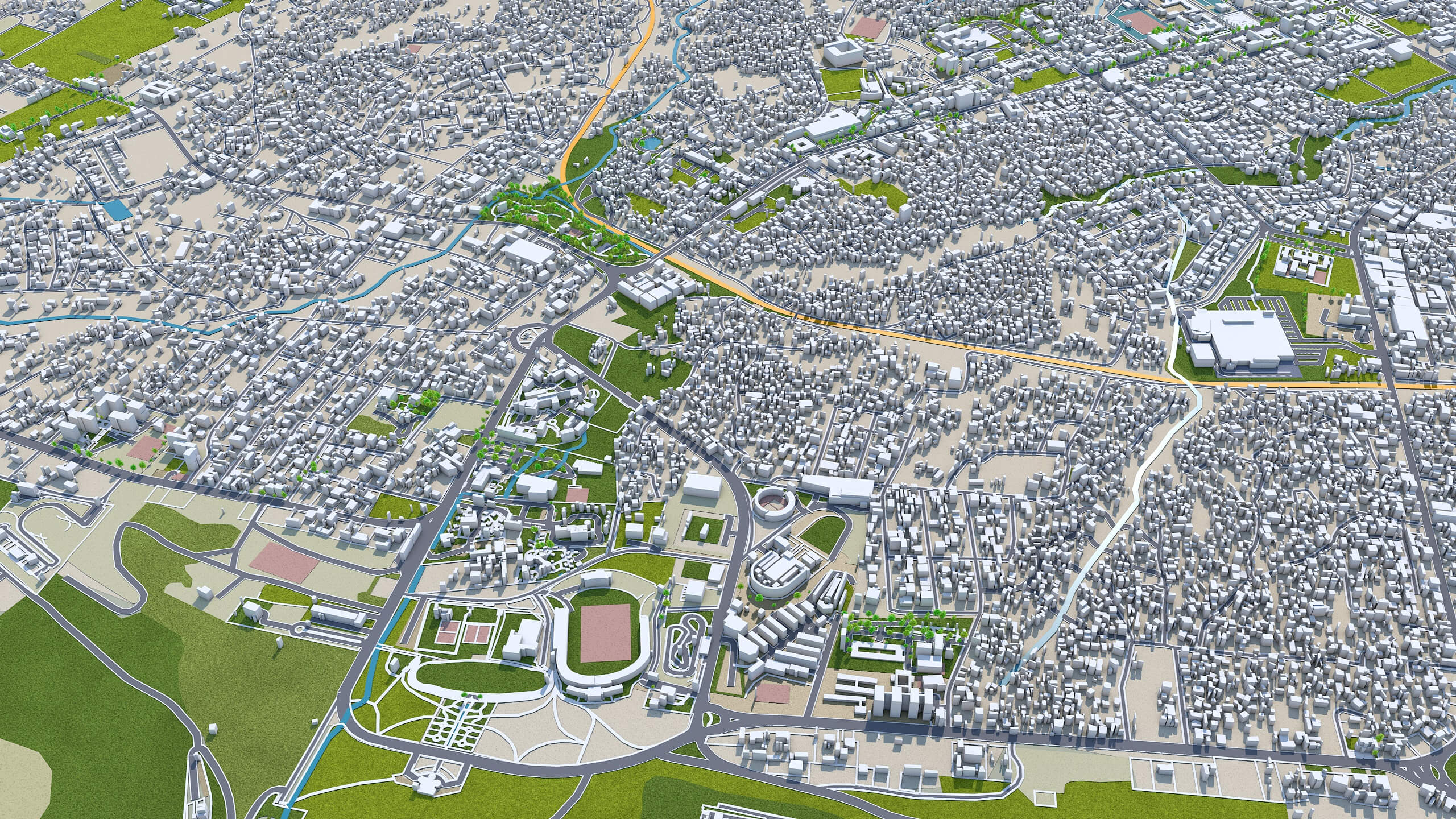 Lubango City Angola 3D Model 30km by 3dstudio