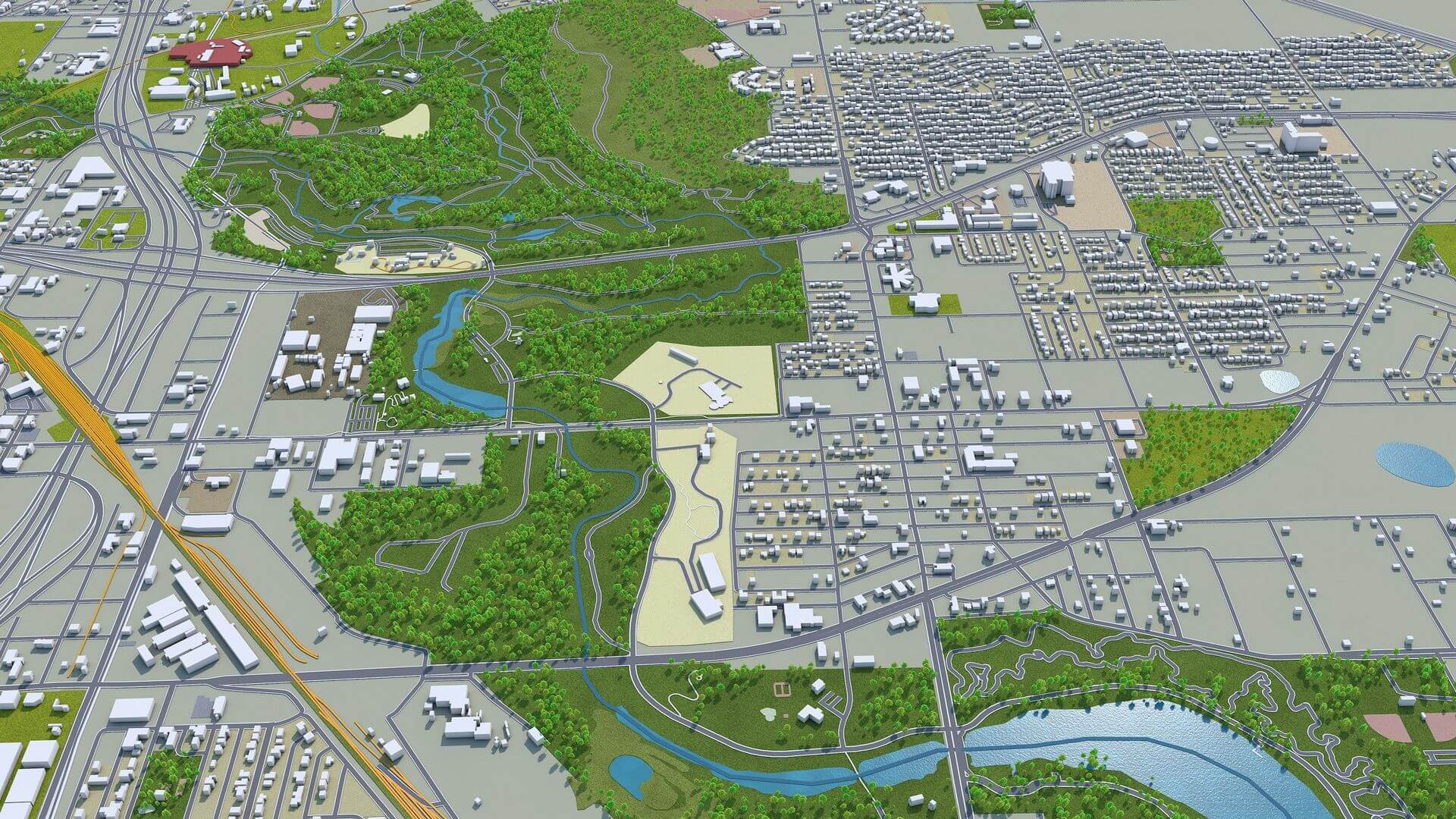 Lubbock, Texas USA 30km - 3D Model by 3dstudio