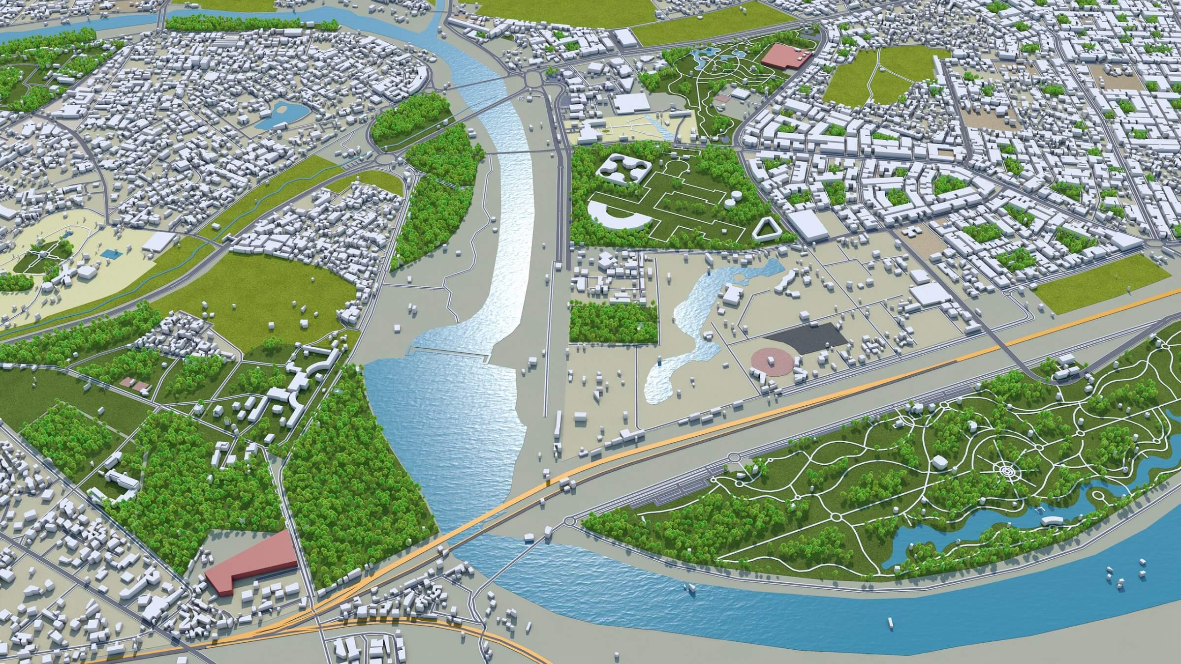 Lucknow, India 50km - 3D Model by 3dstudio