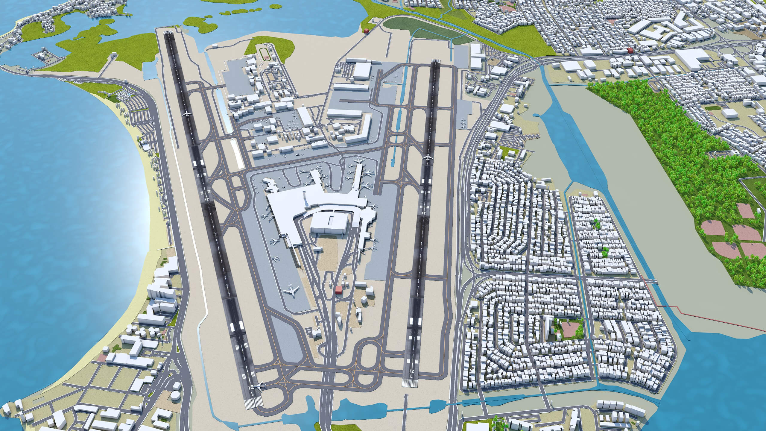Luis Munoz Marin International Airport - 3D Model by 3dstudio