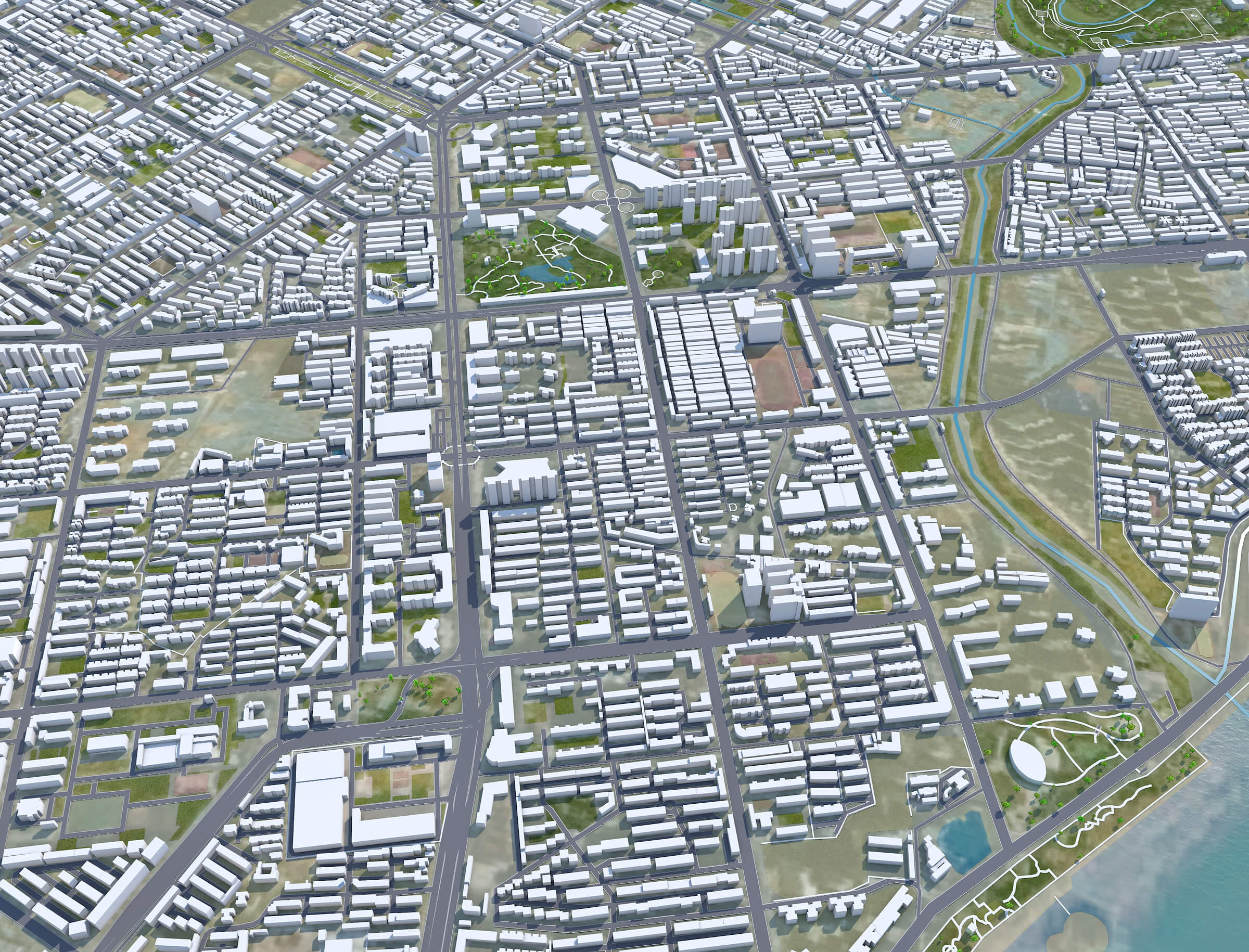 Luoyang City Henan China 3D Model 100km by 3dstudio