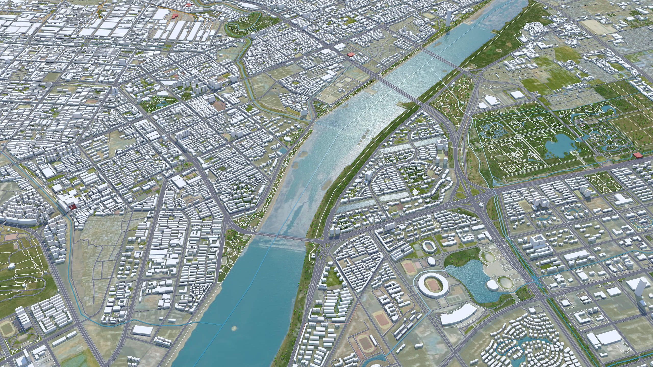 Luoyang City Henan China 3D Model 100km by 3dstudio