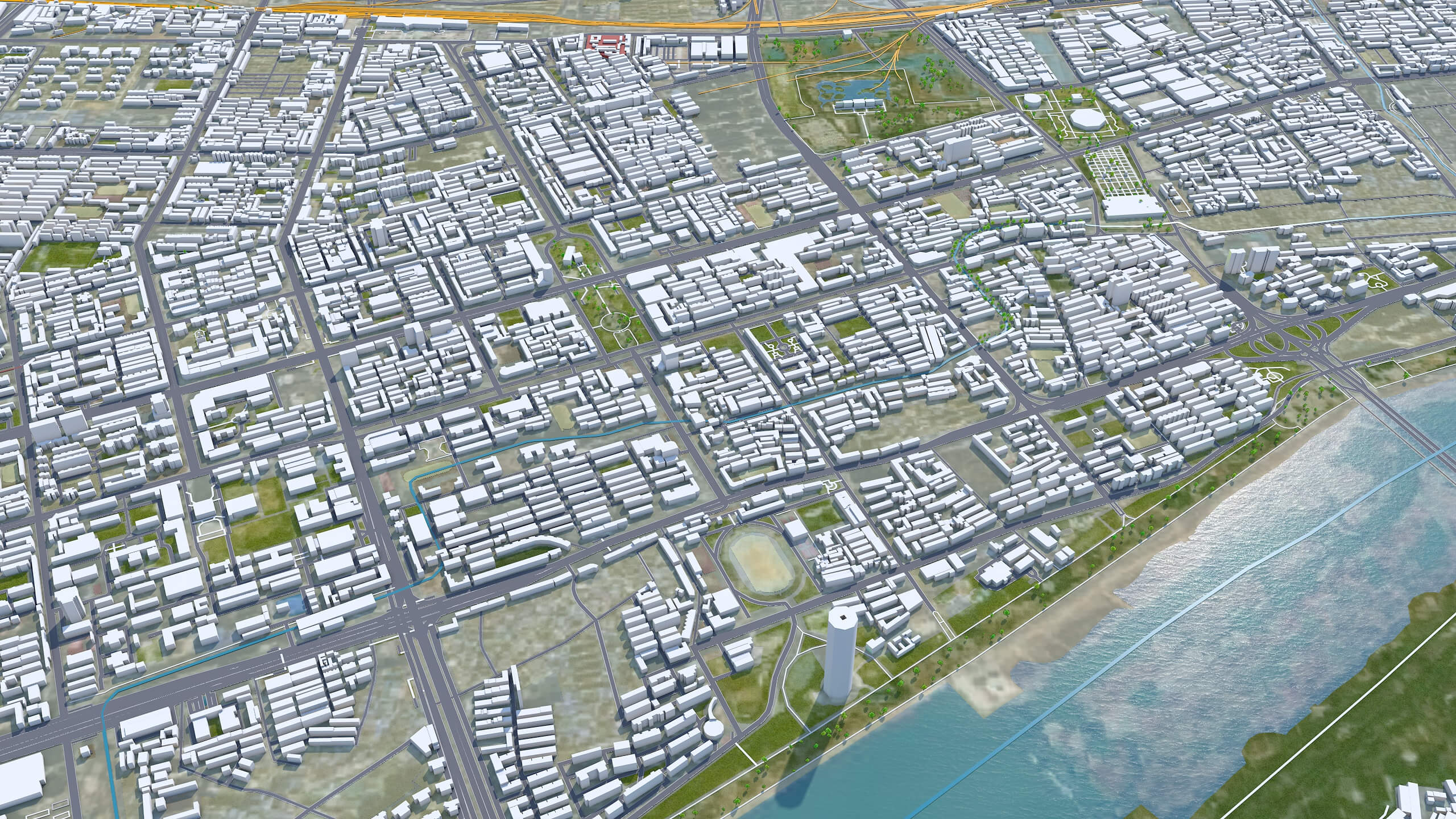 Luoyang City Henan China 3D Model 100km by 3dstudio