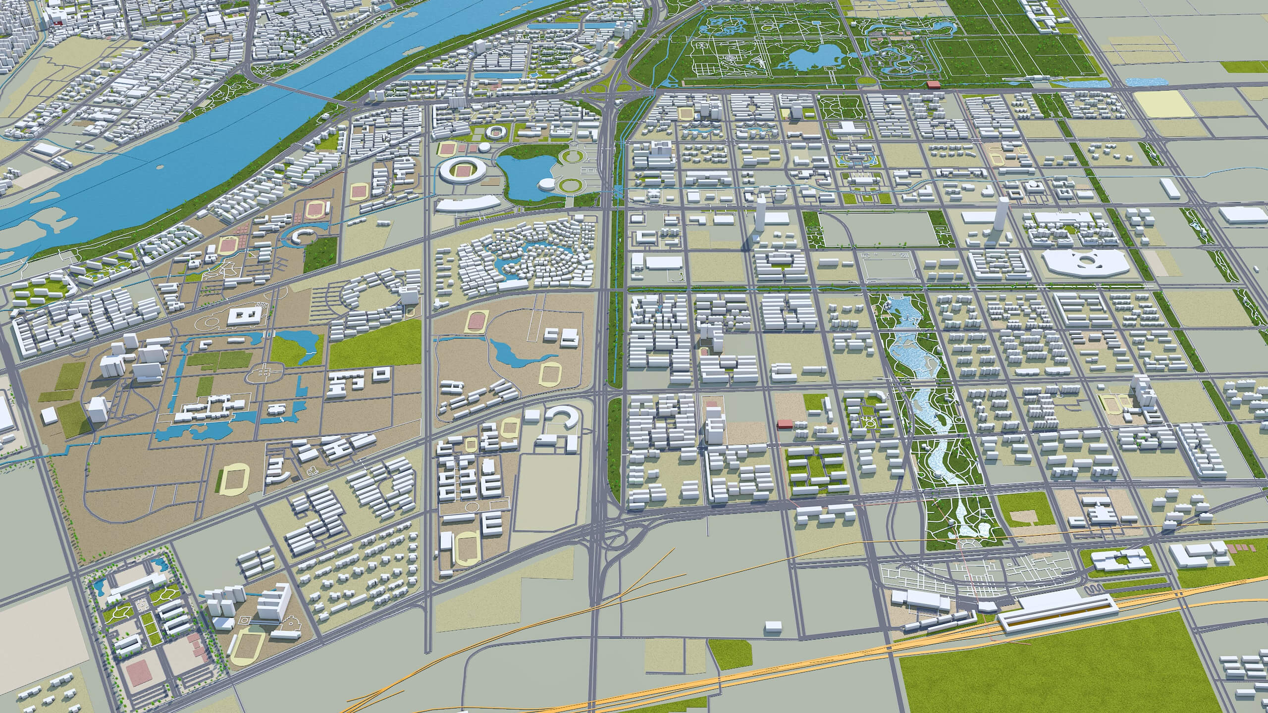 Luoyang City Henan China 3D Model 100km by 3dstudio