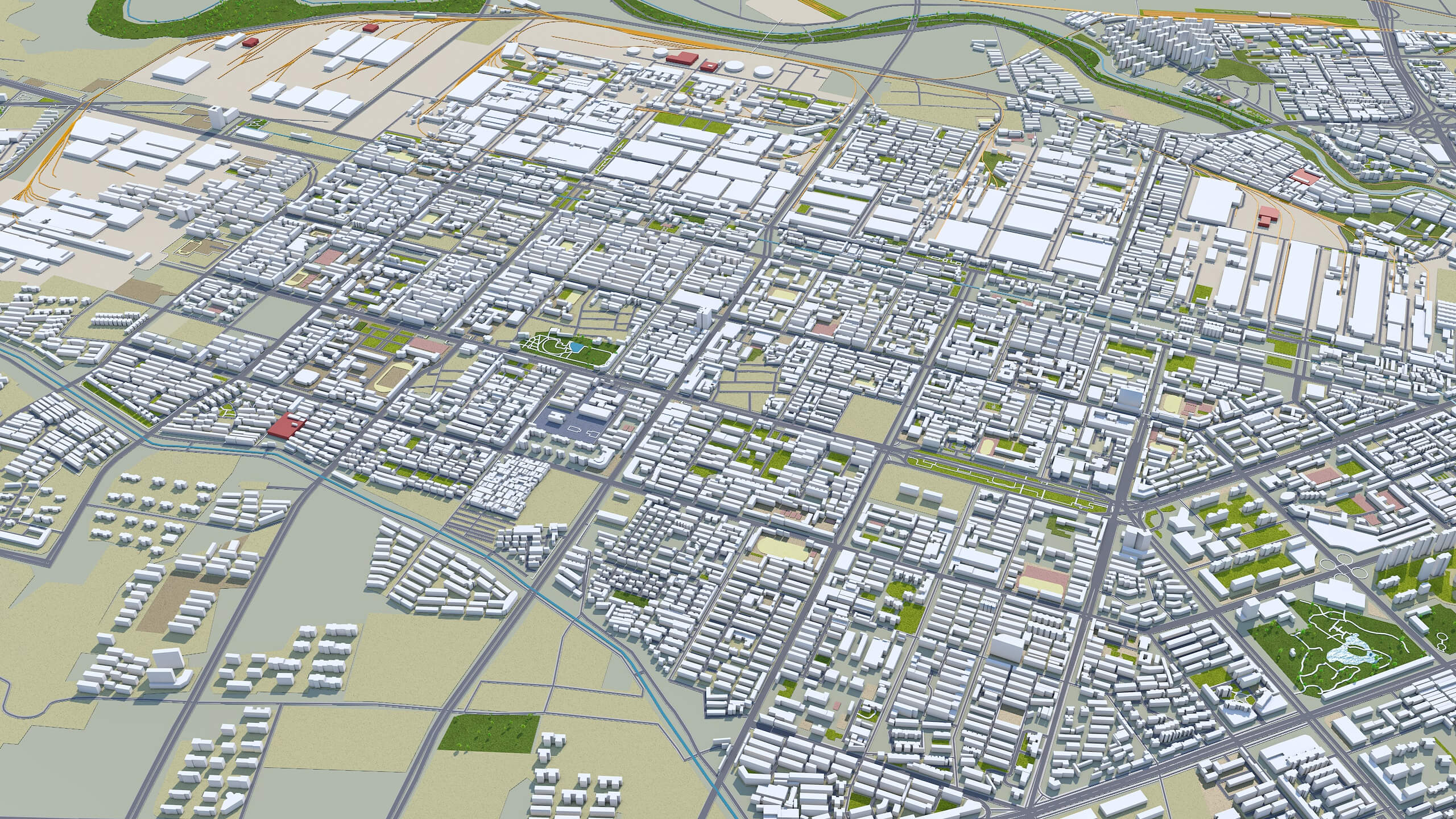 Luoyang City Henan China 3D Model 100km by 3dstudio