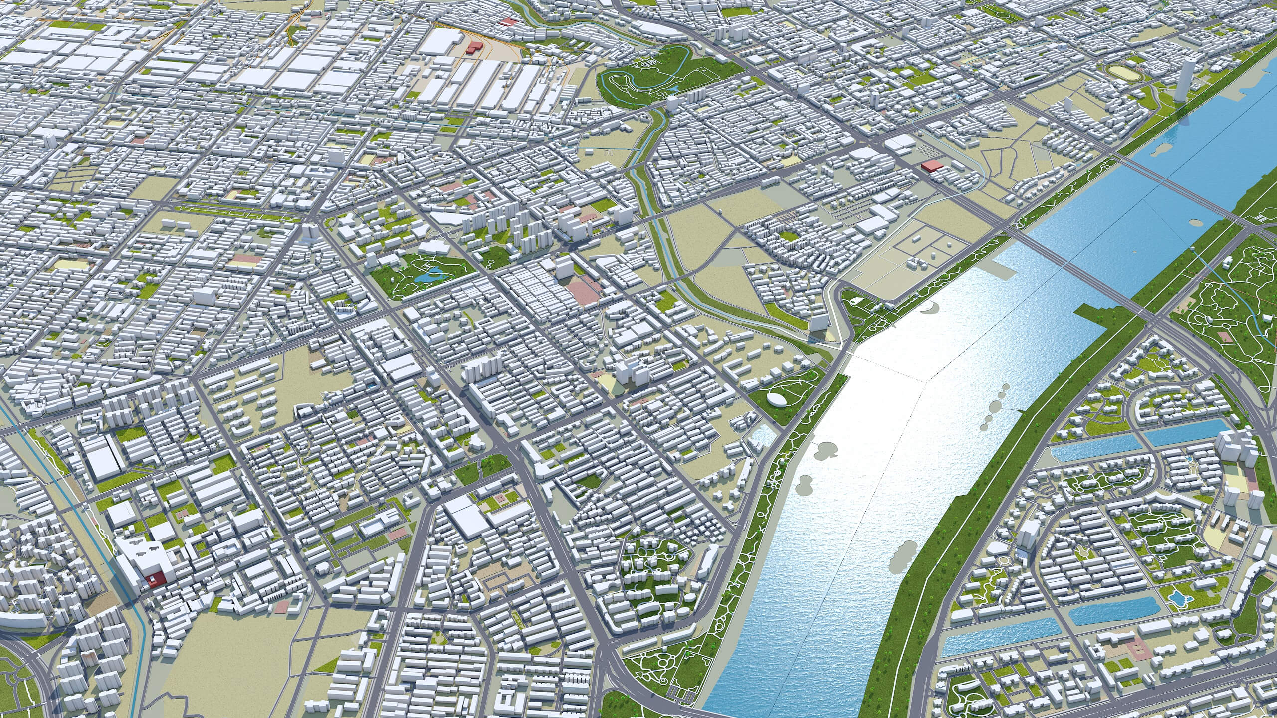 Luoyang City Henan China 3D Model 100km by 3dstudio