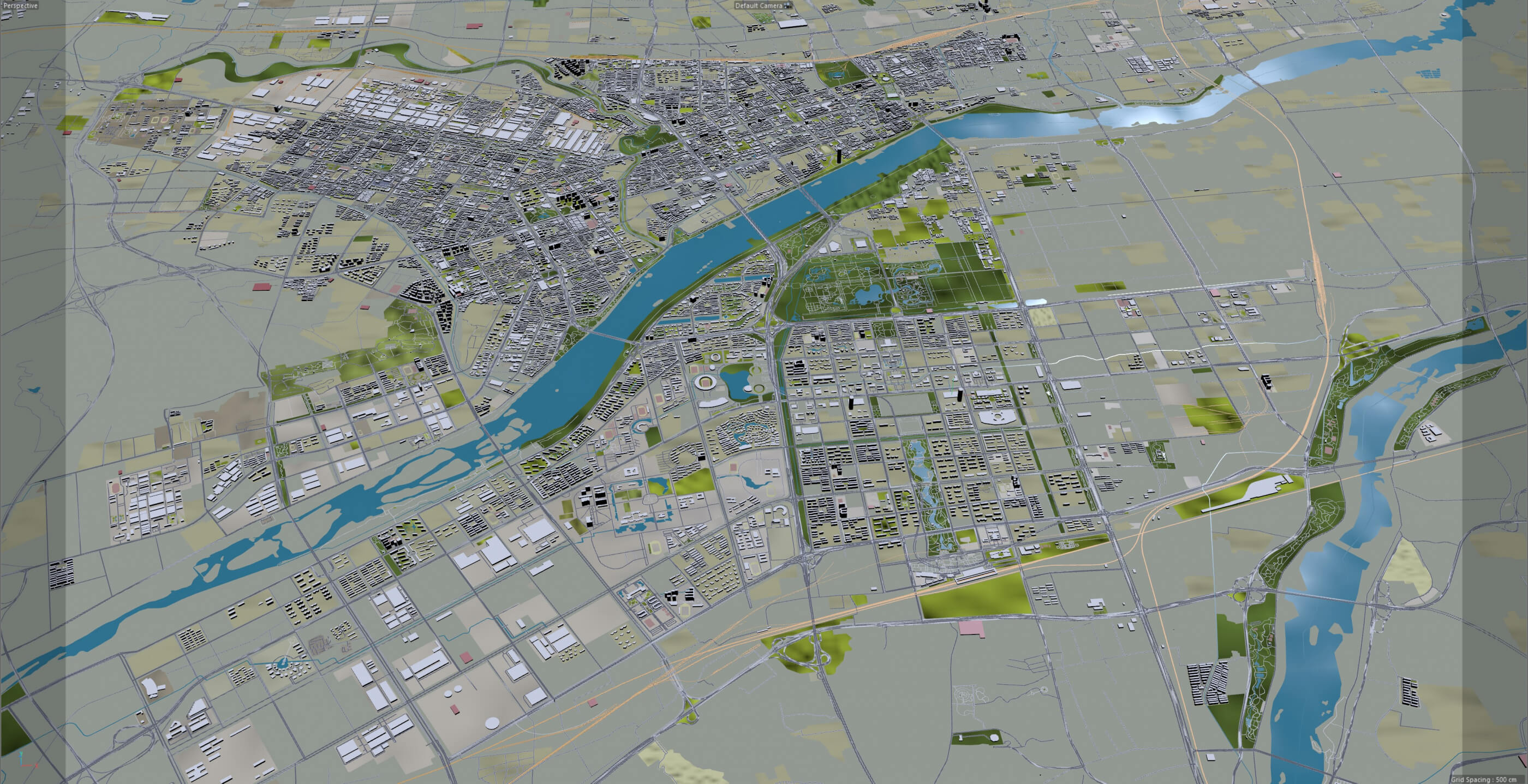 Luoyang City Henan China 3D Model 100km by 3dstudio