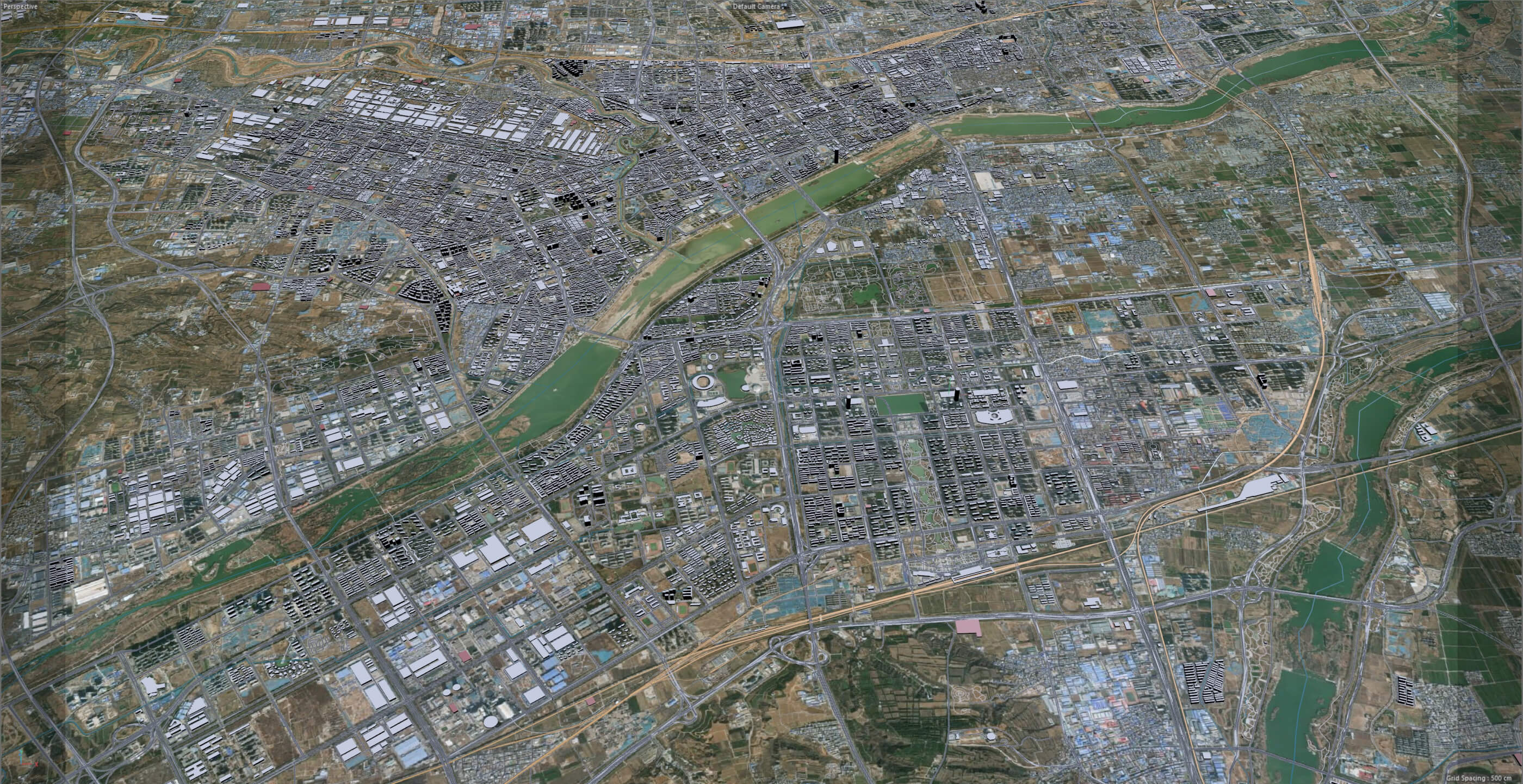 Luoyang City Henan China 3D Model 100km by 3dstudio