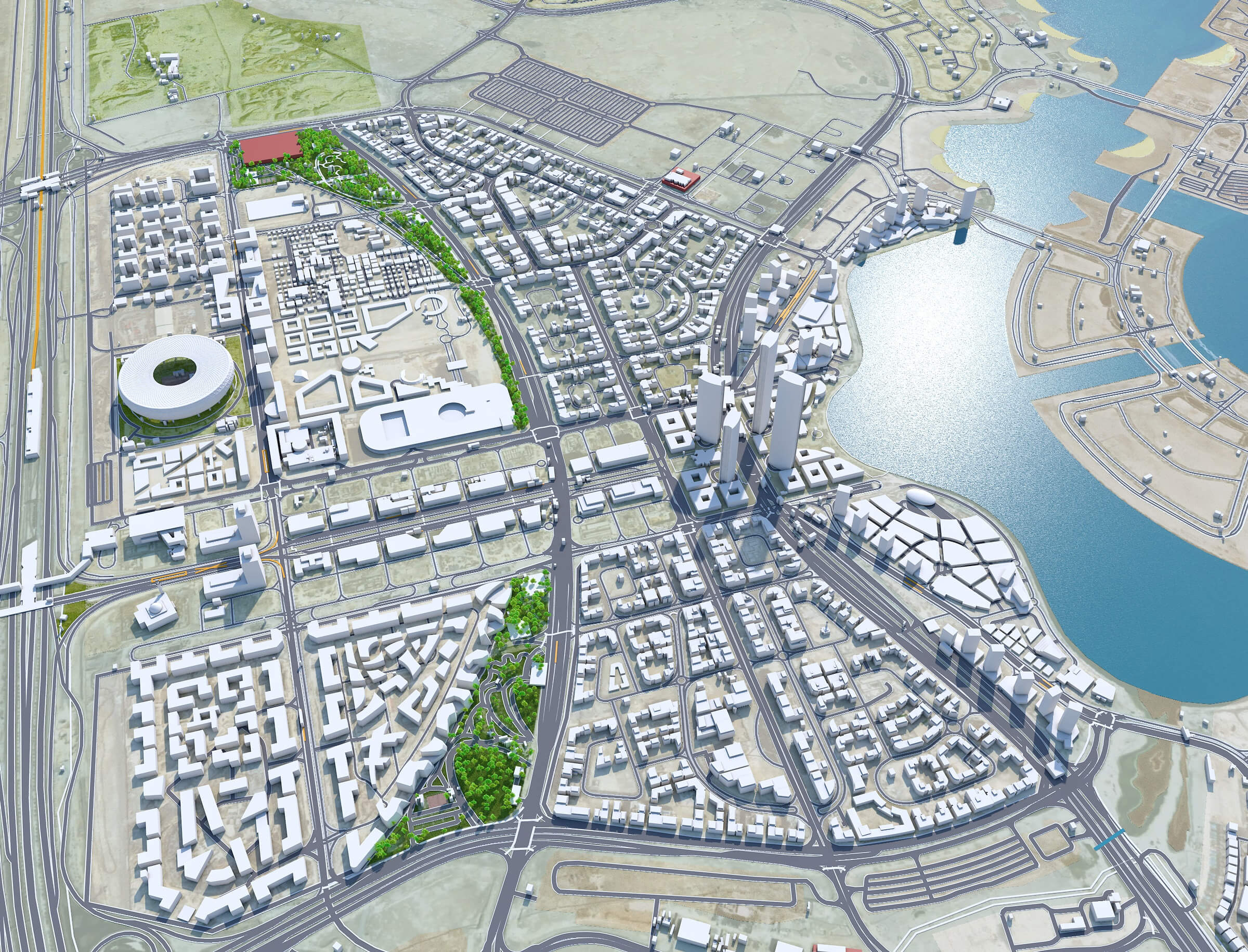 Lusail City Qatar 3D Model 20km by 3dstudio