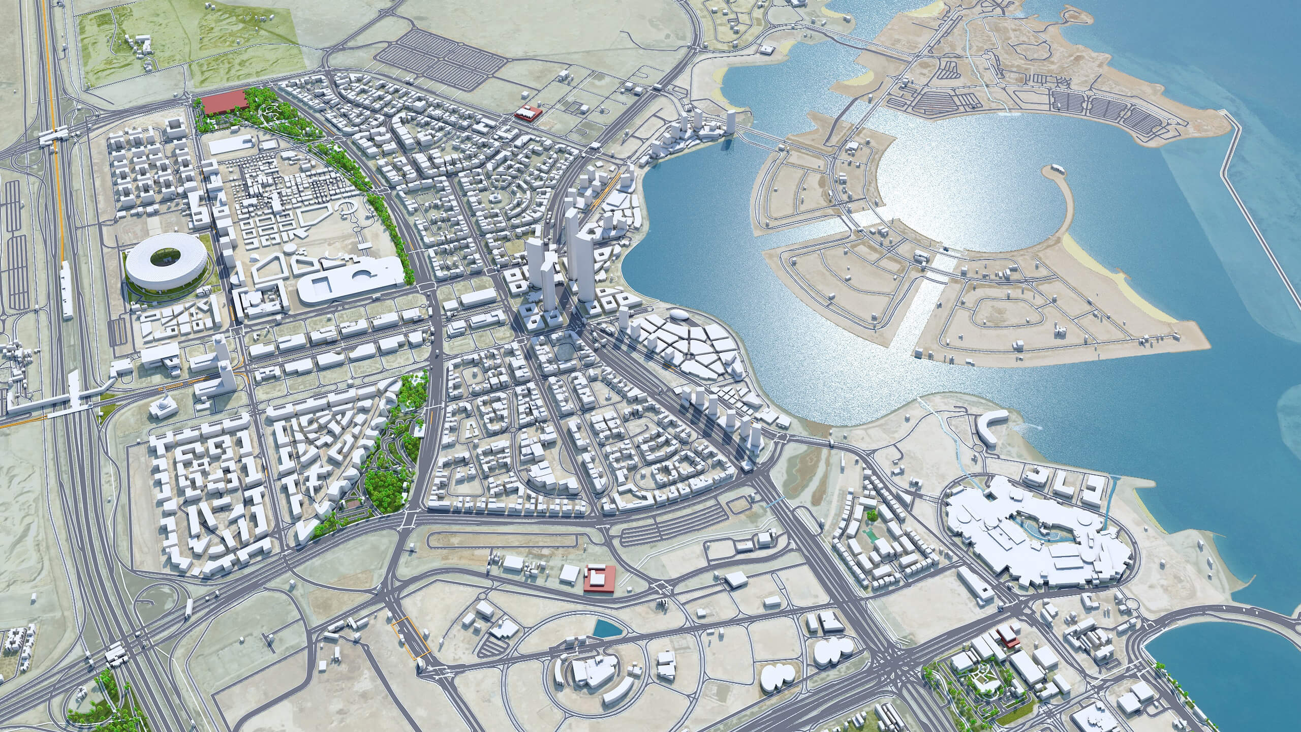 Lusail City Qatar 3D Model 20km by 3dstudio