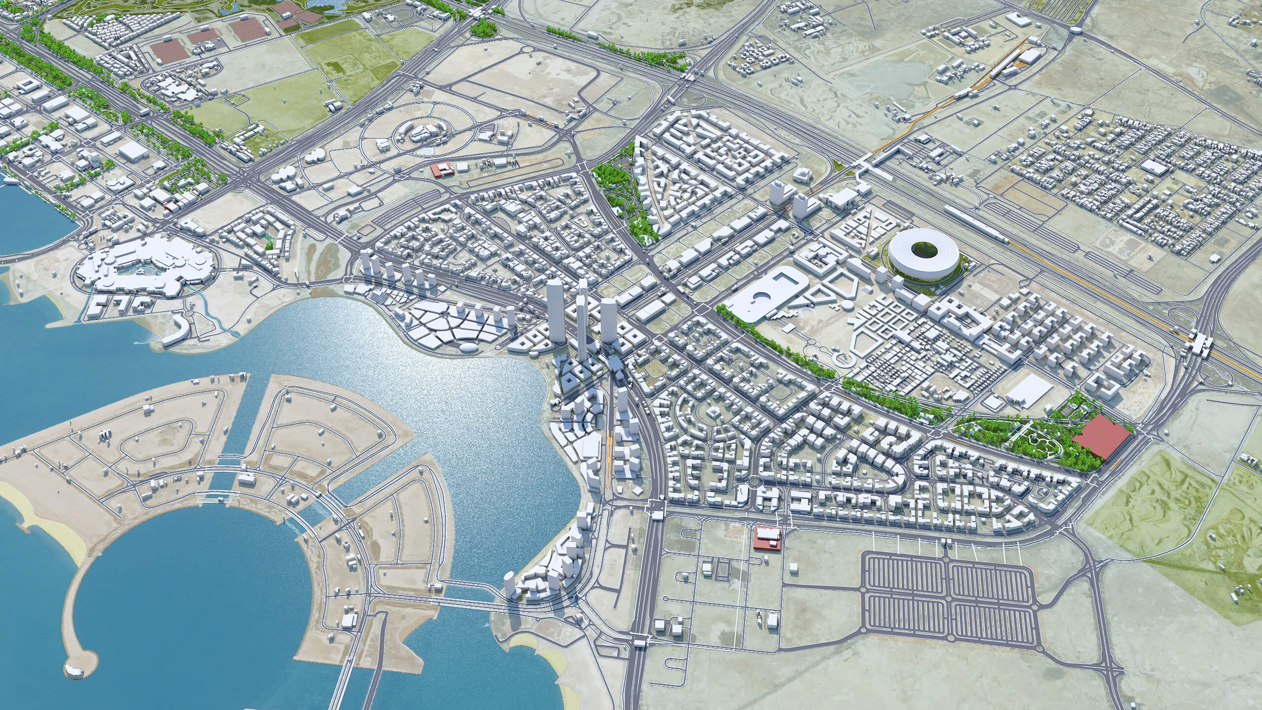 Lusail City Qatar 3D Model 20km by 3dstudio