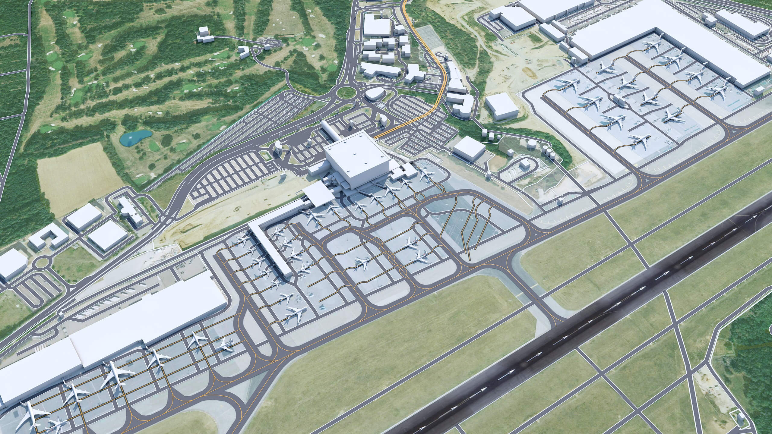 Luxembourg Airport - 3D Model by 3dstudio