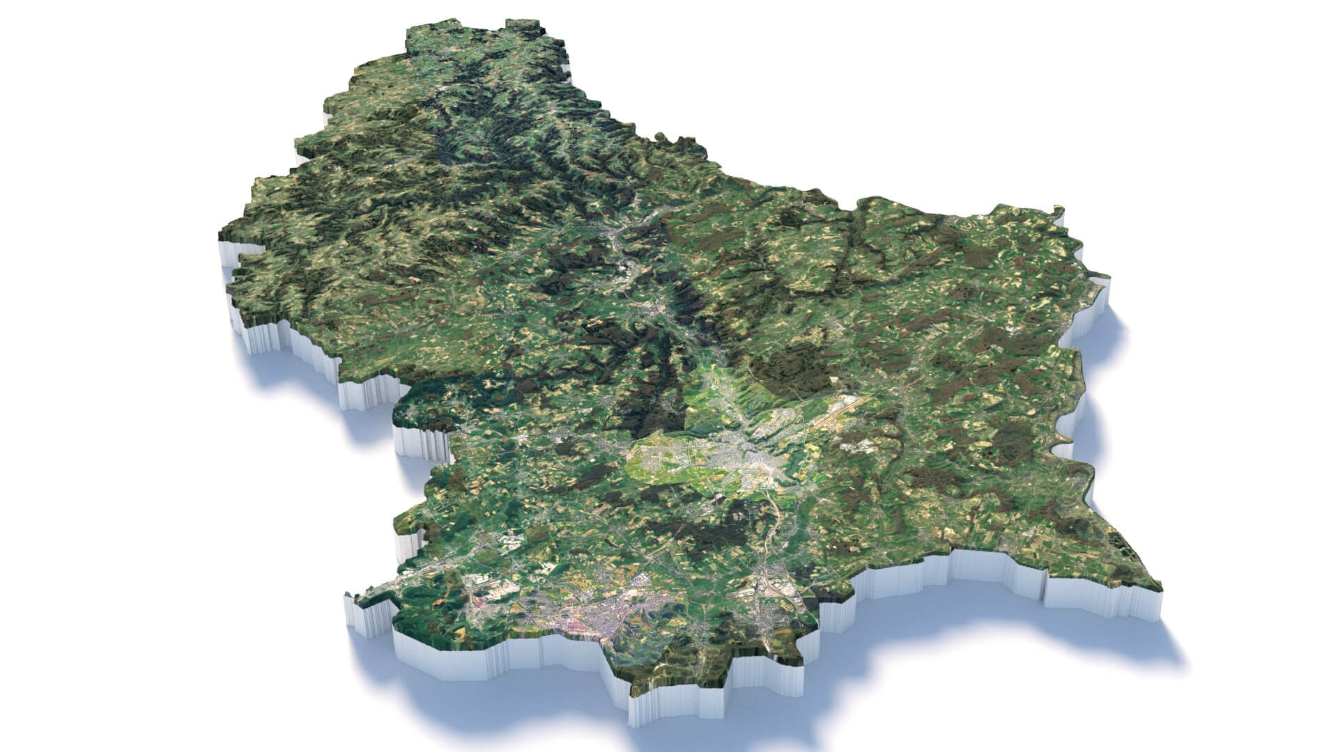 Luxembourg Terrain Map - 3D Model by 3dstudio