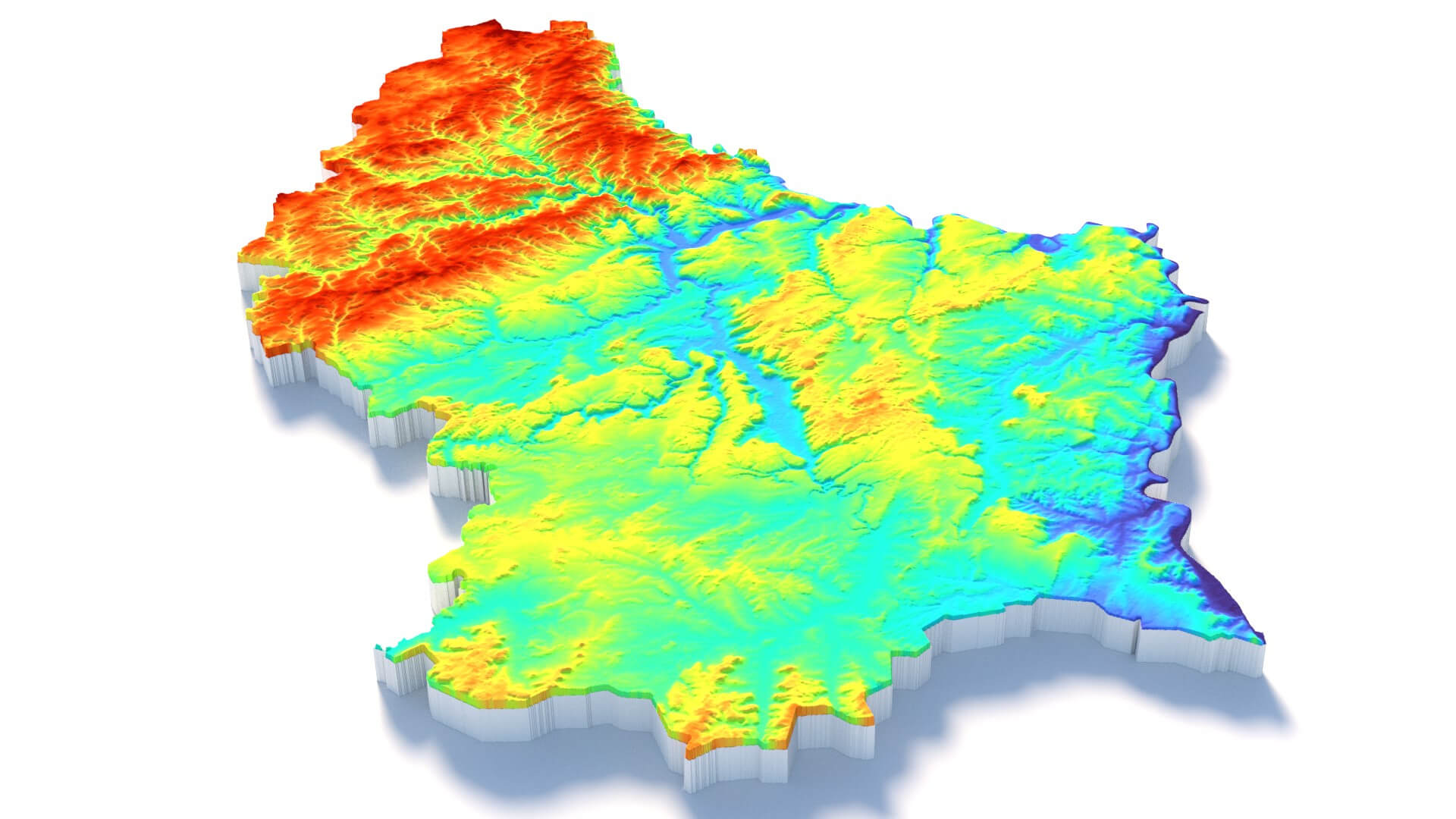 Luxembourg Terrain Map - 3D Model by 3dstudio