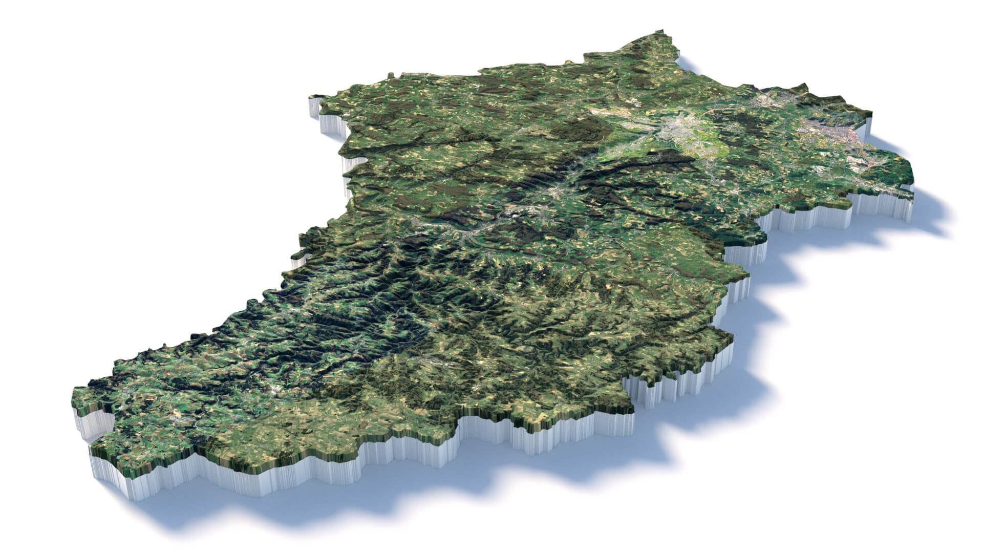 Luxembourg Terrain Map - 3D Model by 3dstudio