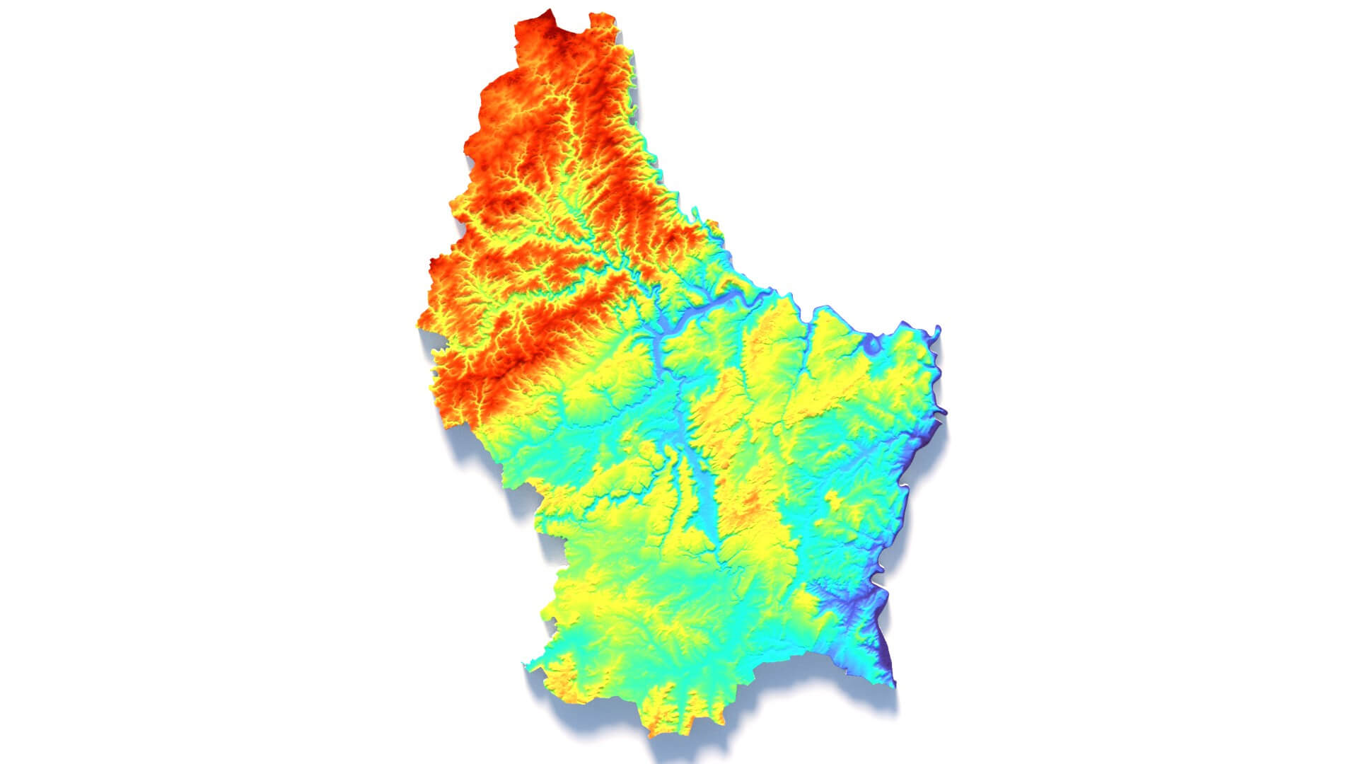 Luxembourg Terrain Map - 3D Model by 3dstudio