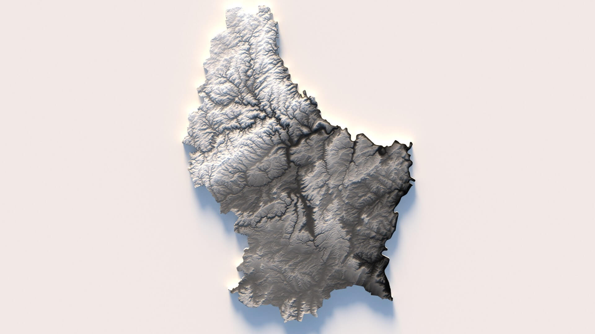 Luxembourg Terrain Map - 3D Model by 3dstudio